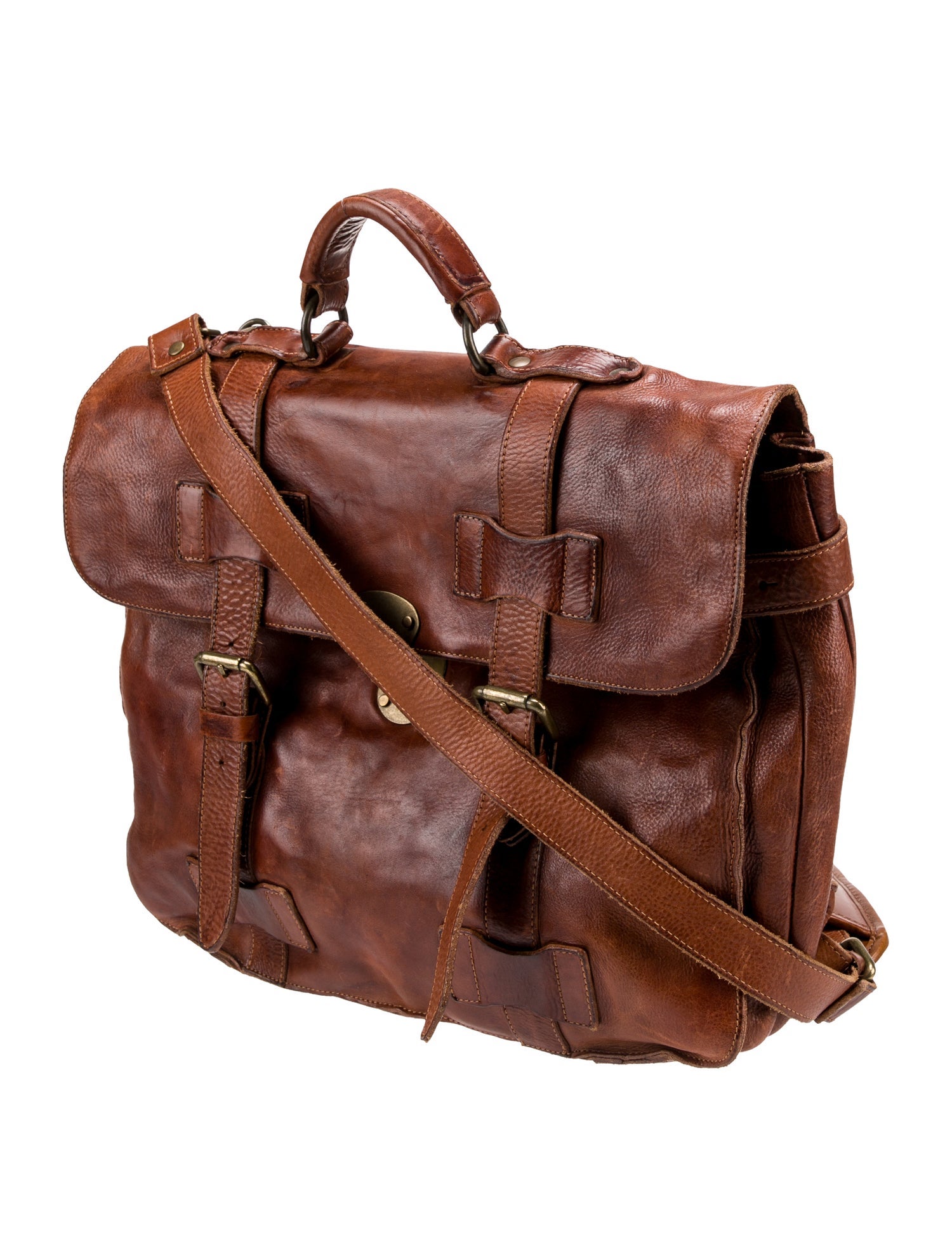 Officine Creative Solid Leather Briefcase - Brown Briefcases, Bags ...