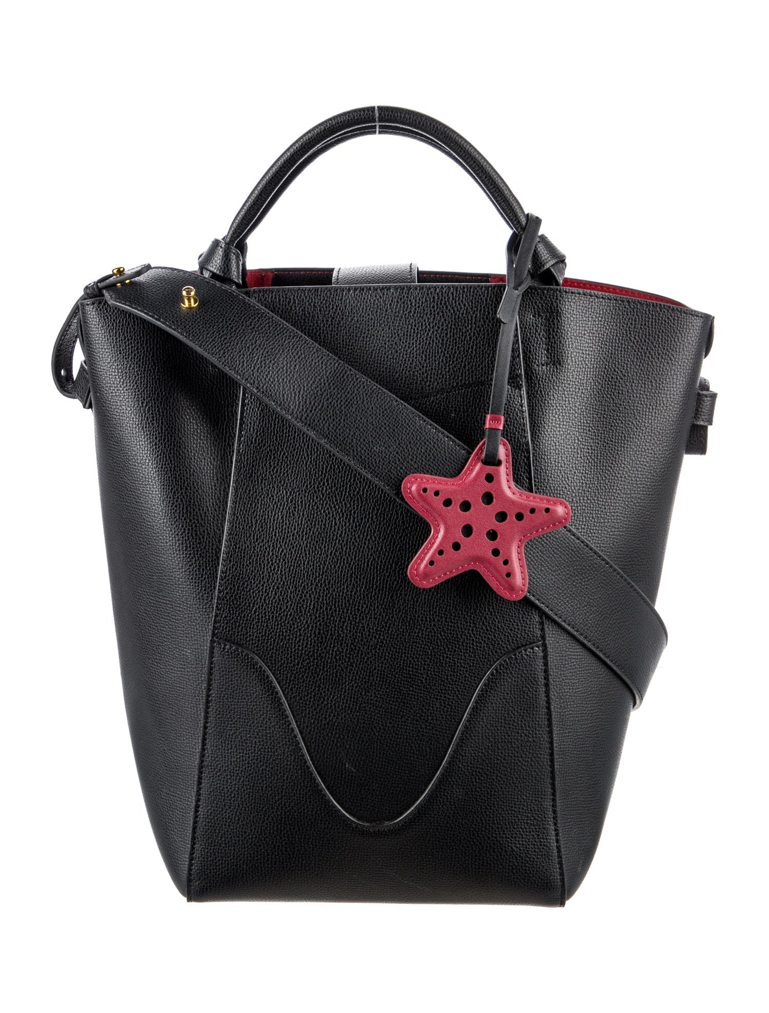 Oleada Leather Handle Bag - Black Handle Bags, Handbags - WOLAA20008 ...