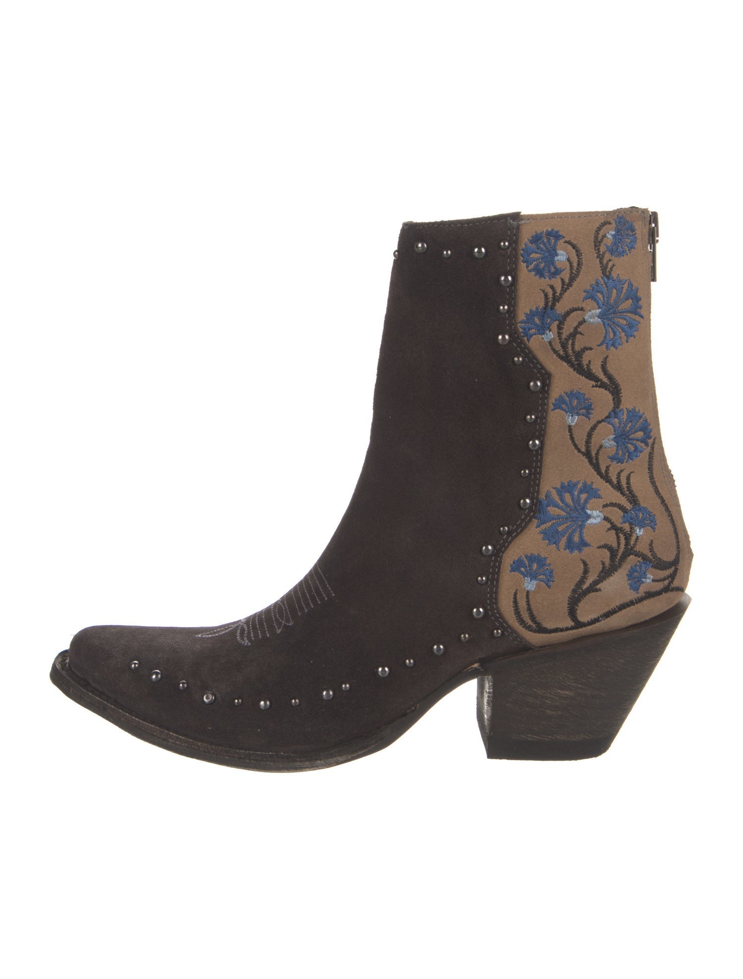 Old Gringo Suede Patterned Boots - Grey Boots, Shoes - WOLGR22137 | The ...