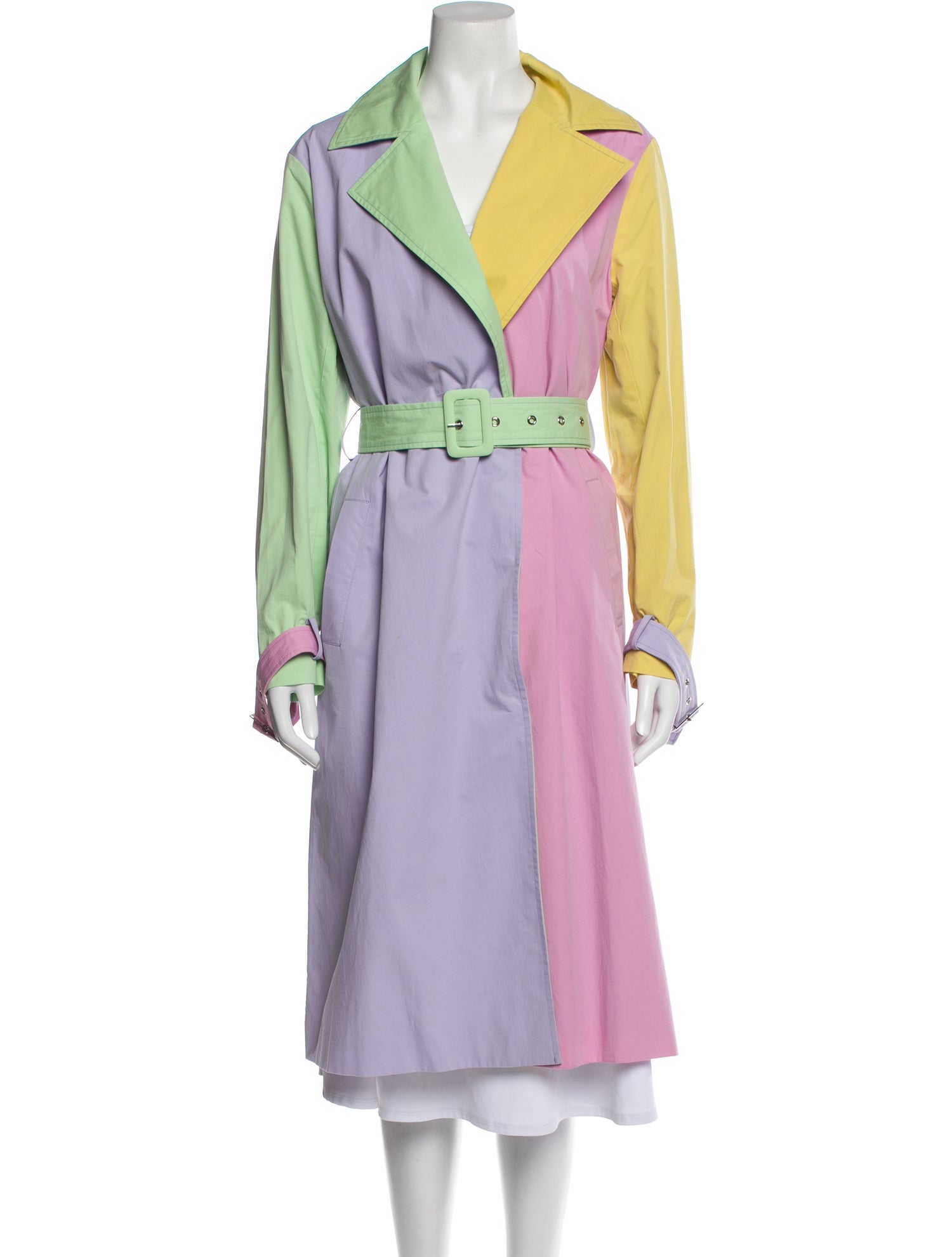 Olivia Rubin Colorblock Pattern Trench Coat - Purple Coats, Clothing ...