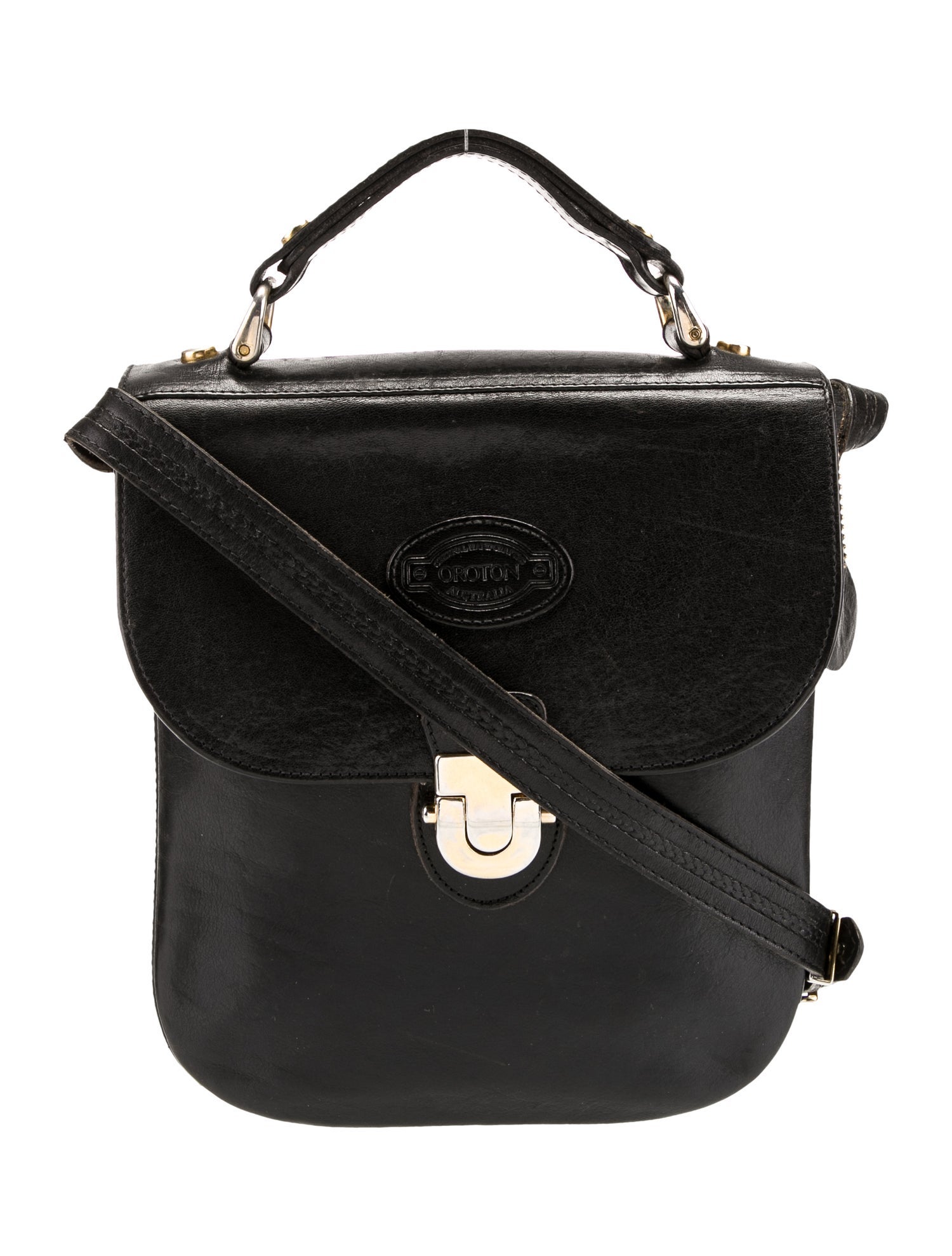 Oroton Leather Handle Bag - Black Handle Bags, Handbags - WOROT20543 ...