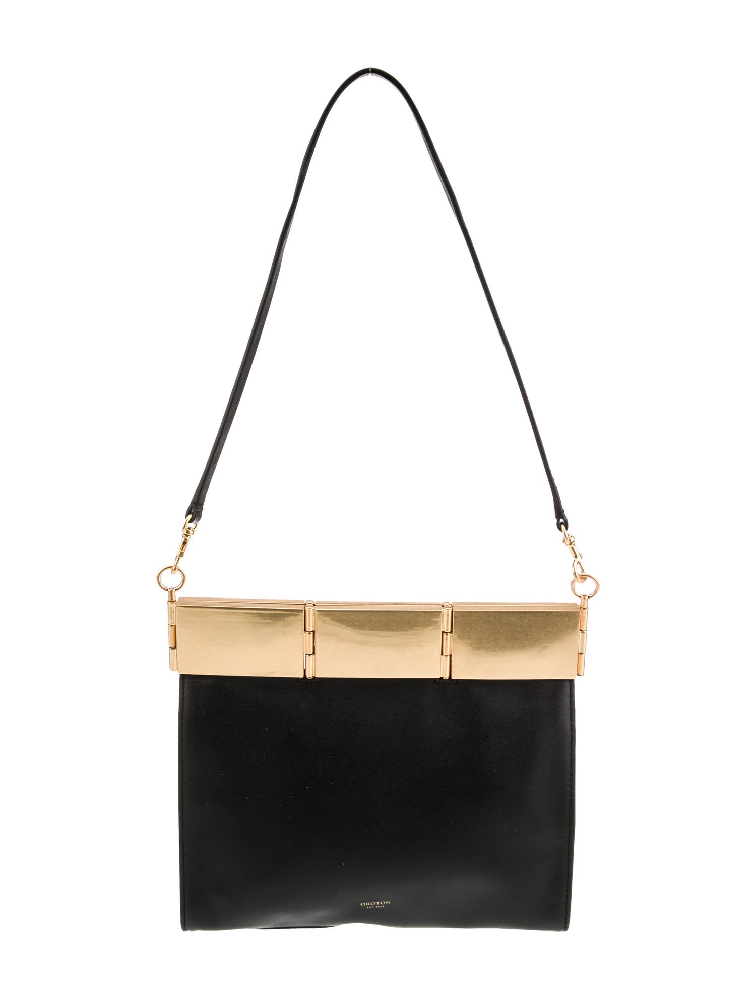 Oroton Leather Shoulder Bag - Black Shoulder Bags, Handbags ...