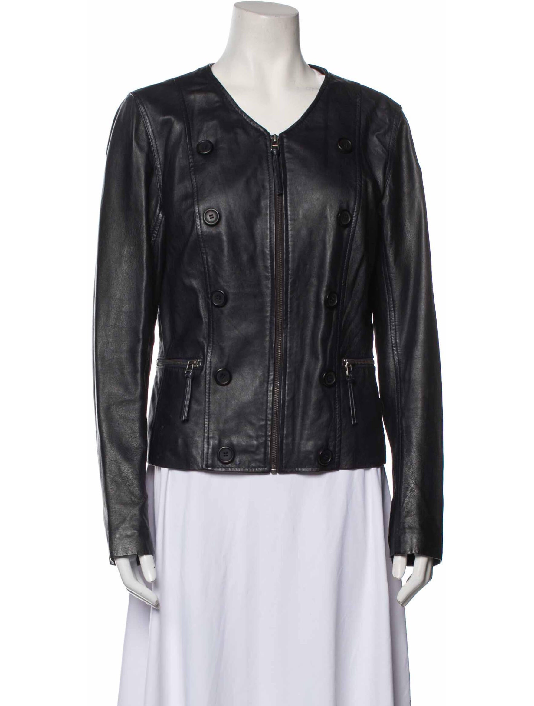 Bod & Christensen Leather Biker Jacket - Blue Jackets, Clothing ...