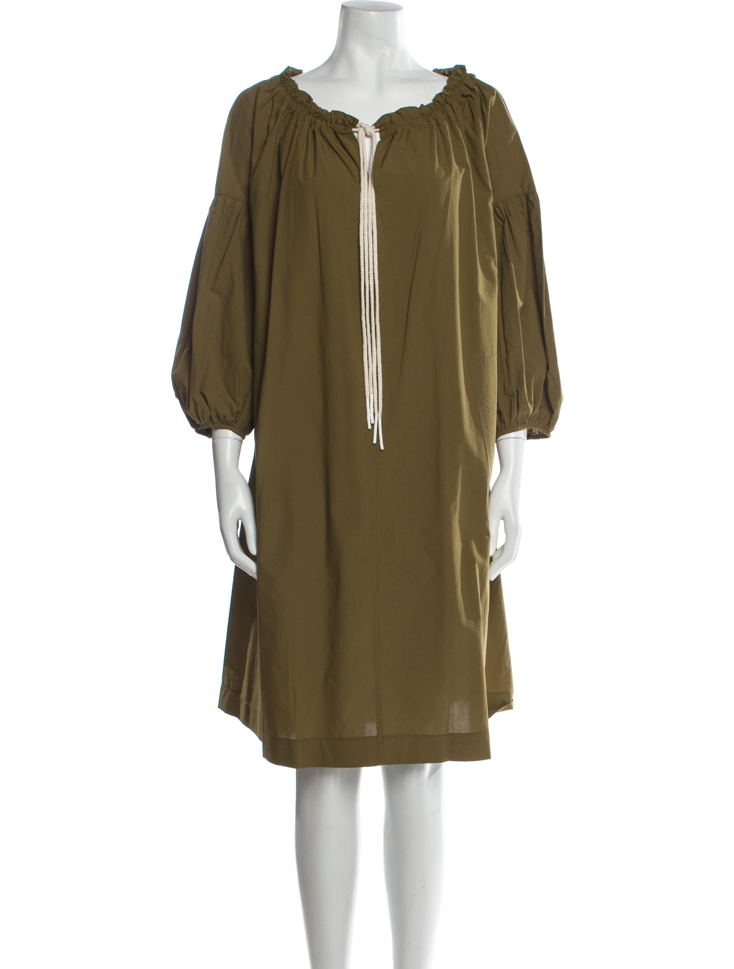 Ottod'Ame Scoop Neck Knee-Length Dress w/ Tags - Green Dresses ...