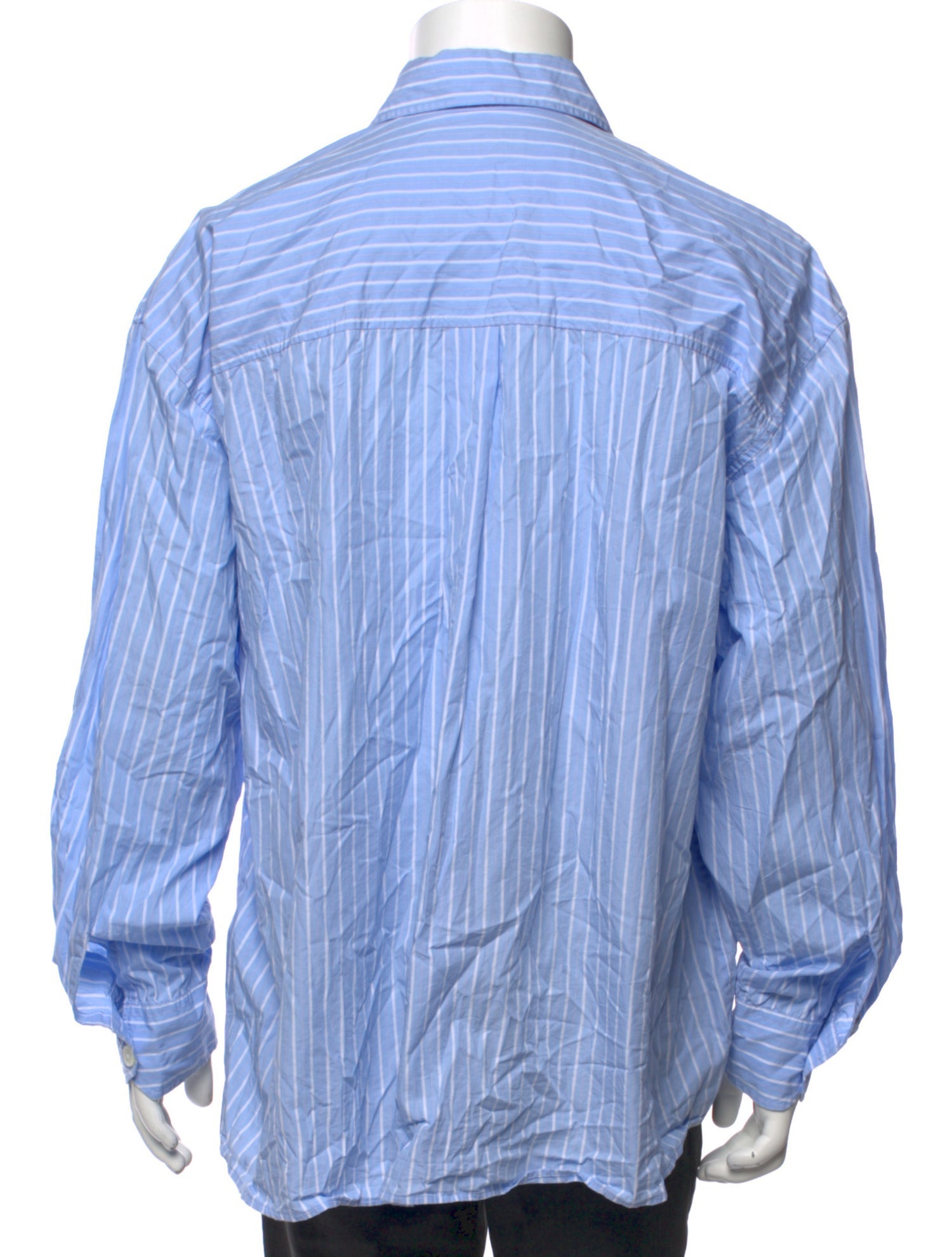 Our Legacy Striped Long Sleeve Dress Shirt - Blue Dress Shirts ...