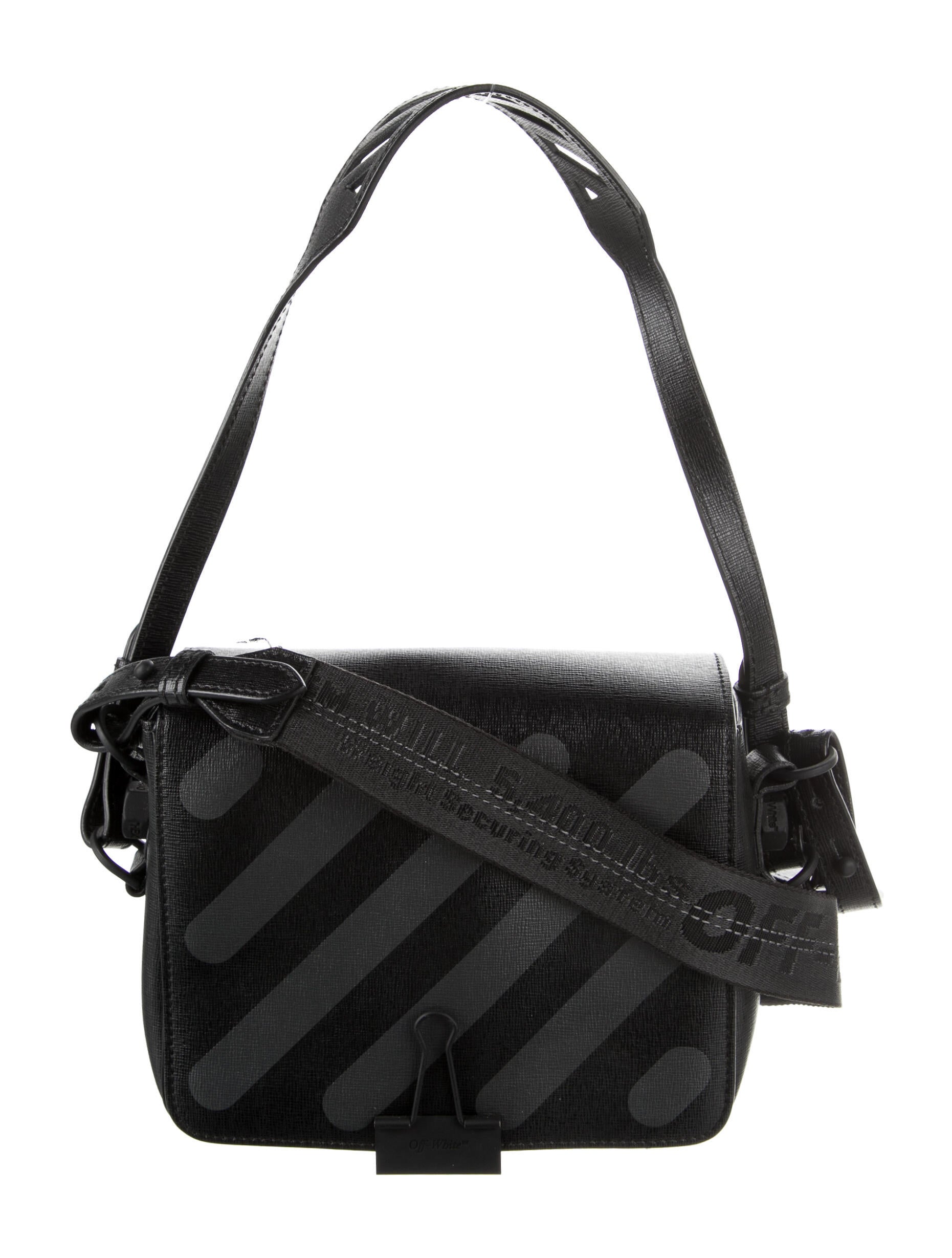 Off-White c/o Virgil Abloh Diagonal Binder Clip Bag - Black Crossbody ...