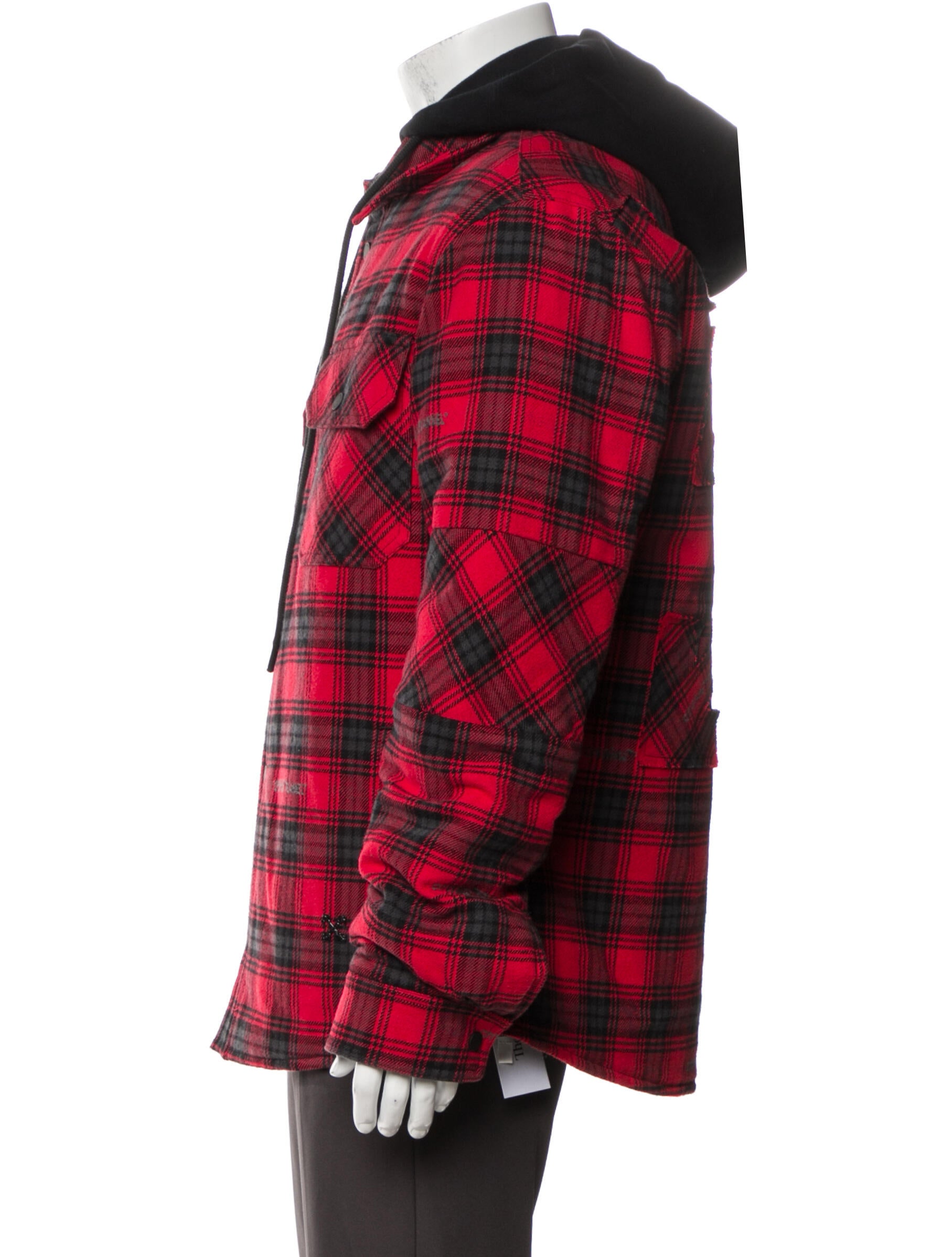 Off-White c/o Virgil Abloh 2020 Padded Flannel Jacket - Red Outerwear ...