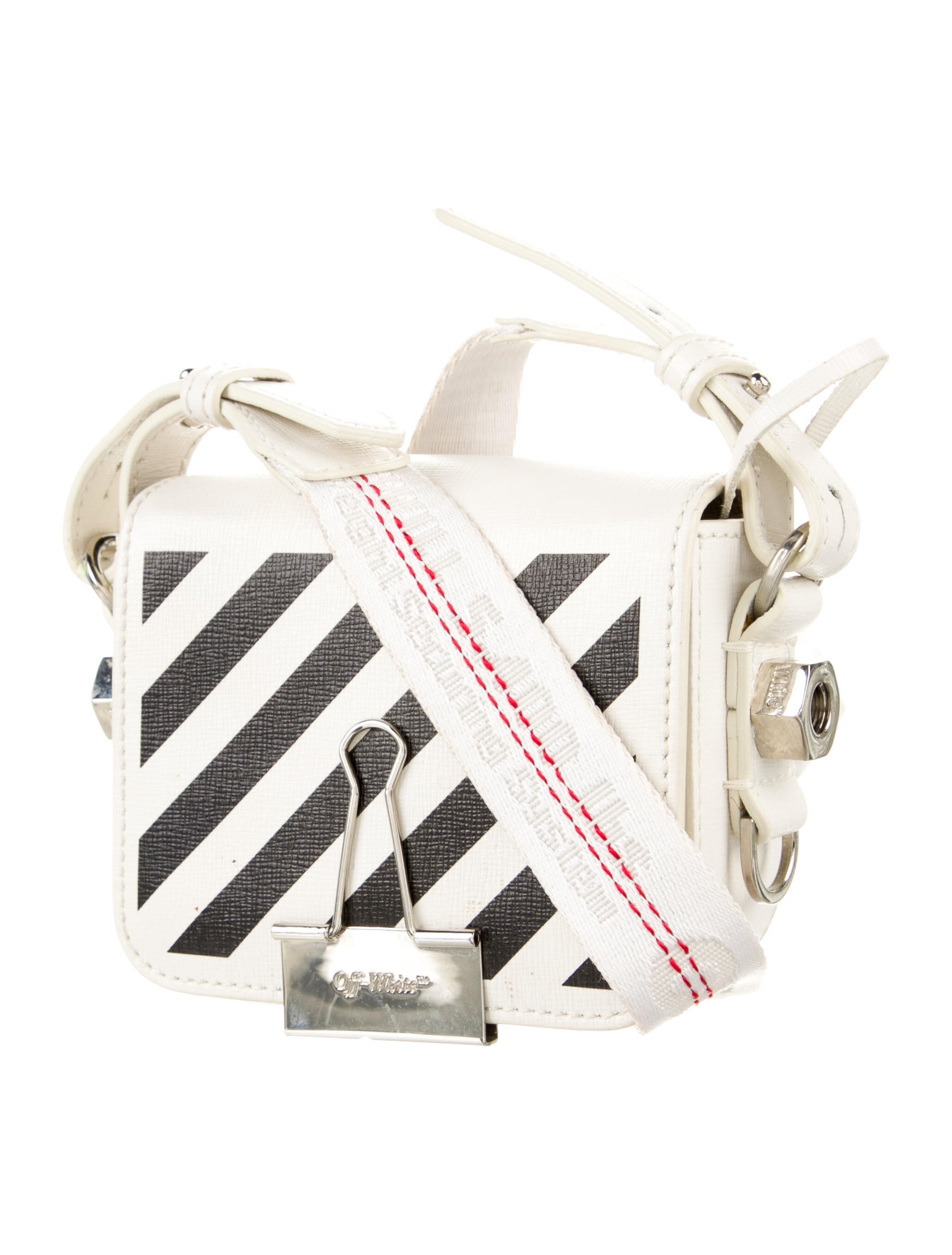 Off-White c/o Virgil Abloh Diagonal Baby Flap Bag - Neutrals Crossbody ...