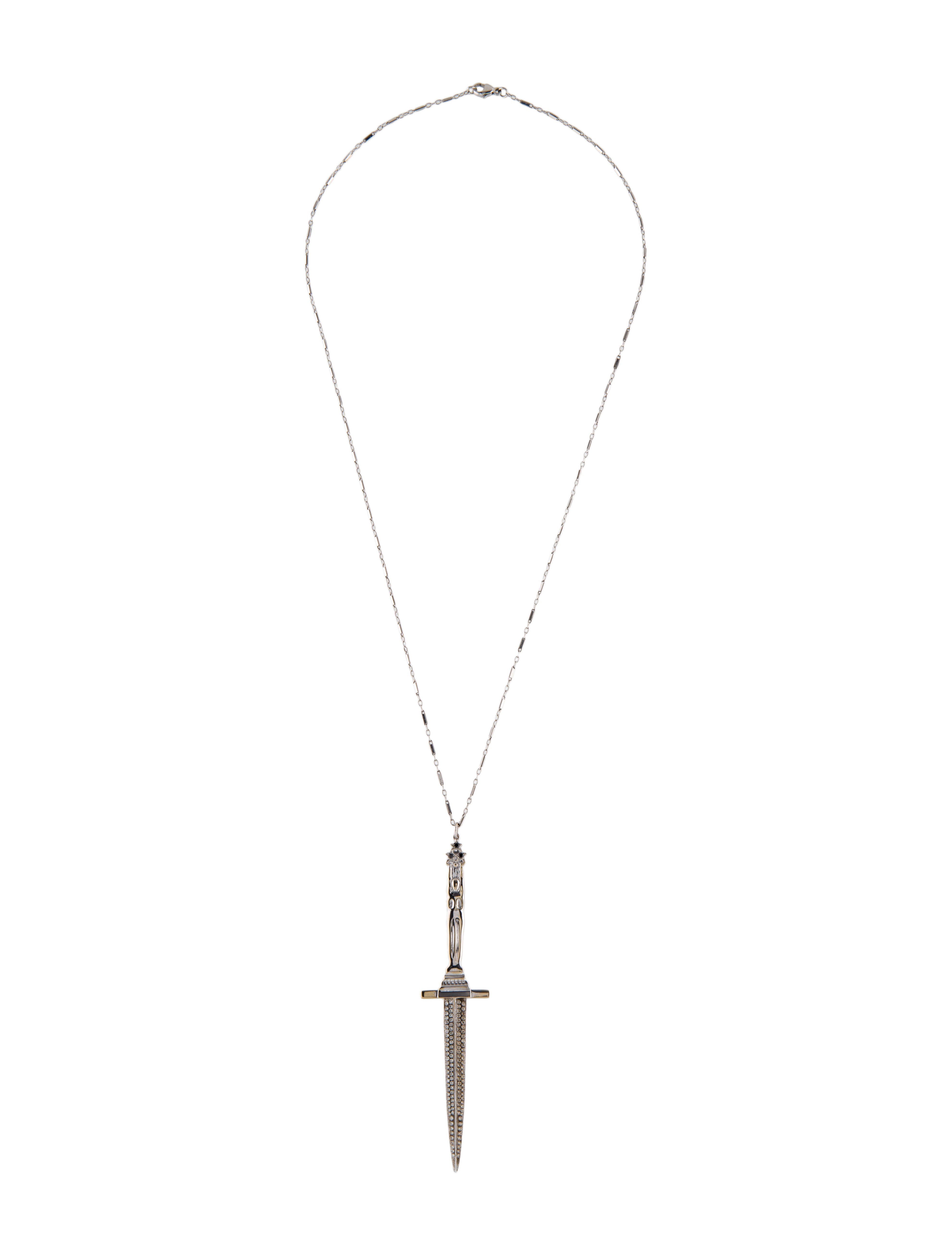 Pamela Love 18K Diamond Large Dagger Pendant - Pendant Necklace ...