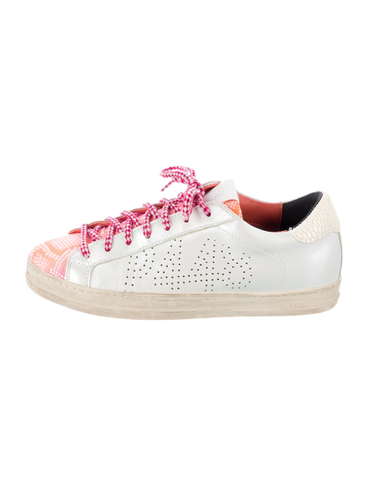 P448 Leather Lasercut Accents Sneakers - White Sneakers, Shoes ...