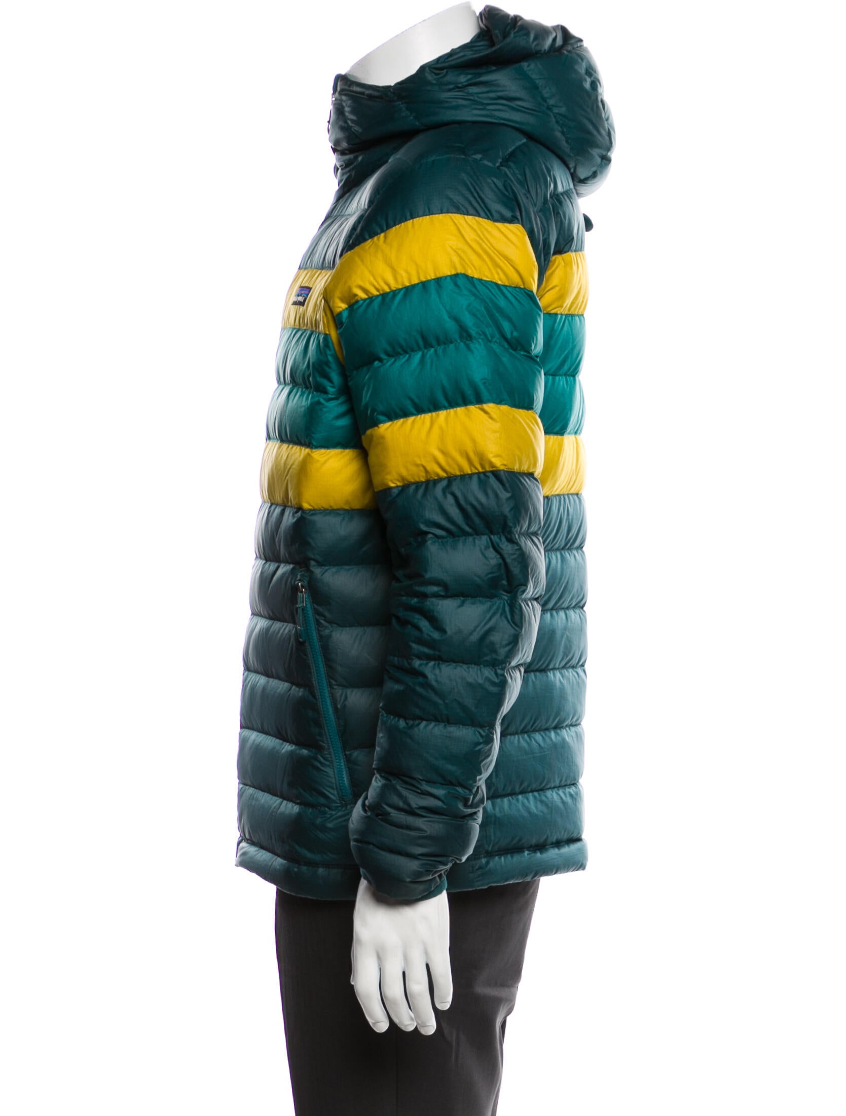 Patagonia Striped Puffer Coat - Green Outerwear, Clothing - WPATG66052 ...