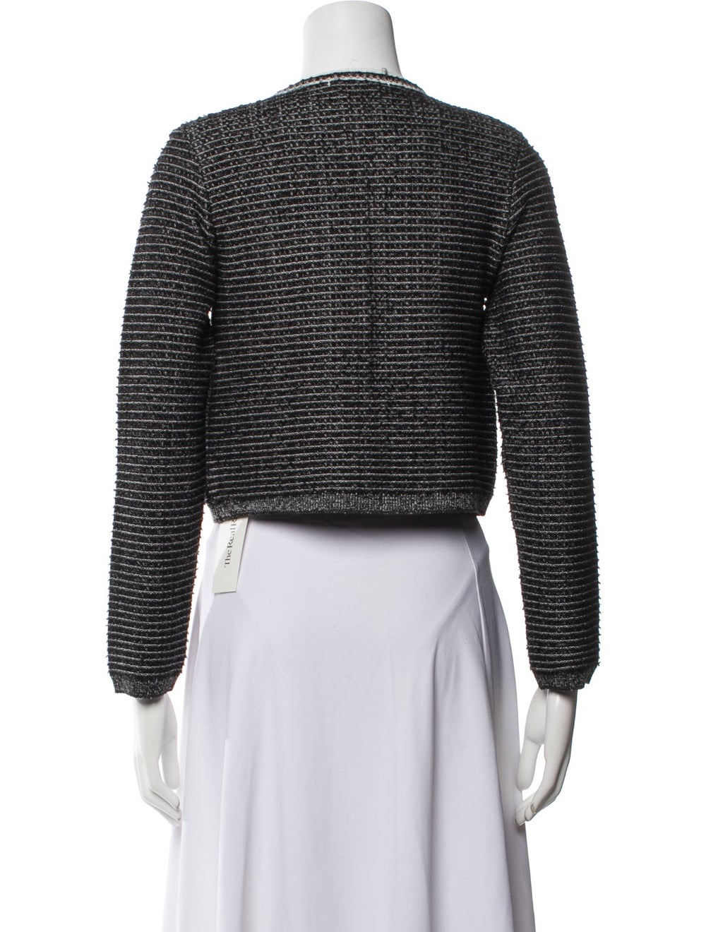 Paola Bernardi Jacket Black Tweed Pattern Crystal Emb… - Gem