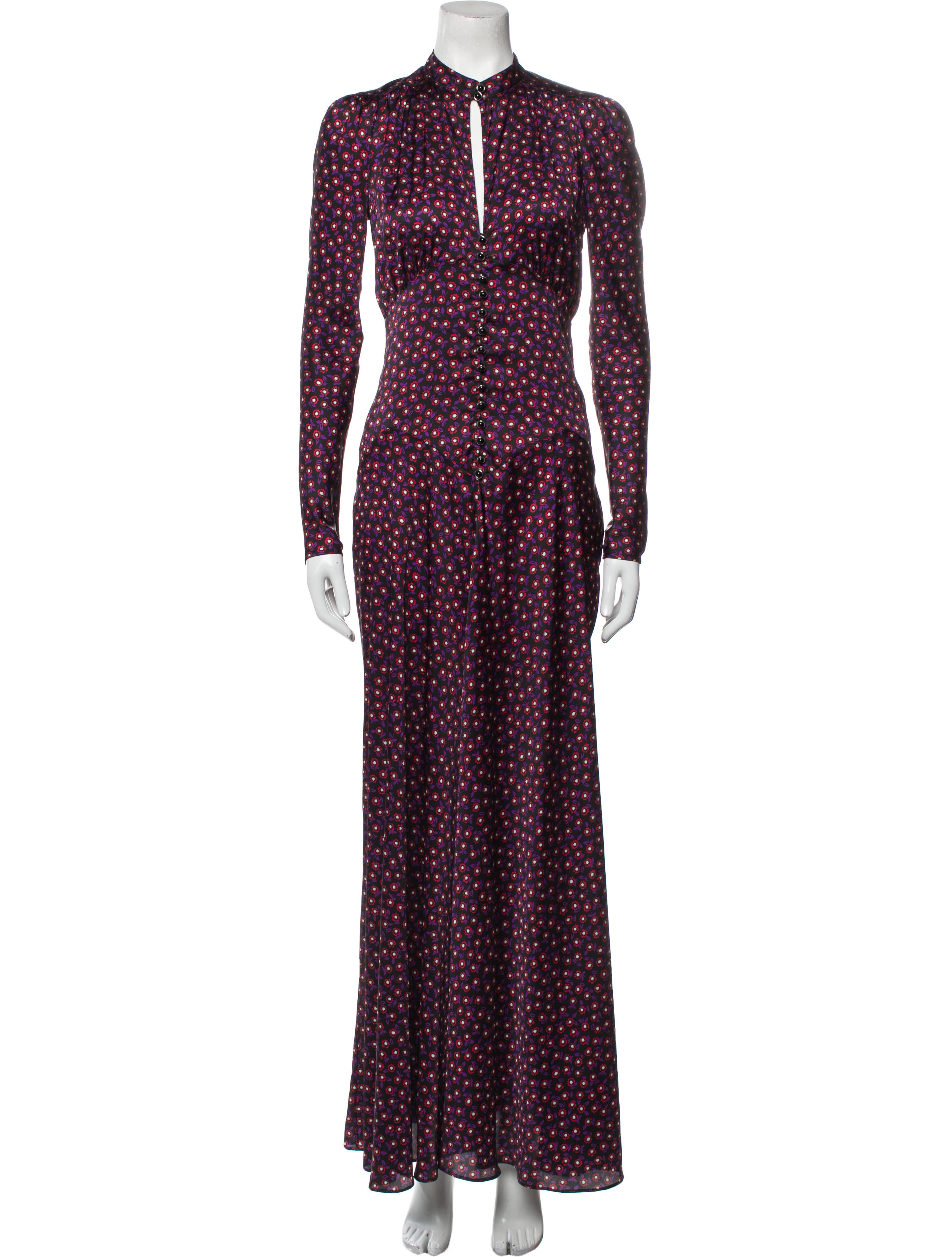 Paco Rabanne Floral Print Long Dress - Black Dresses, Clothing ...