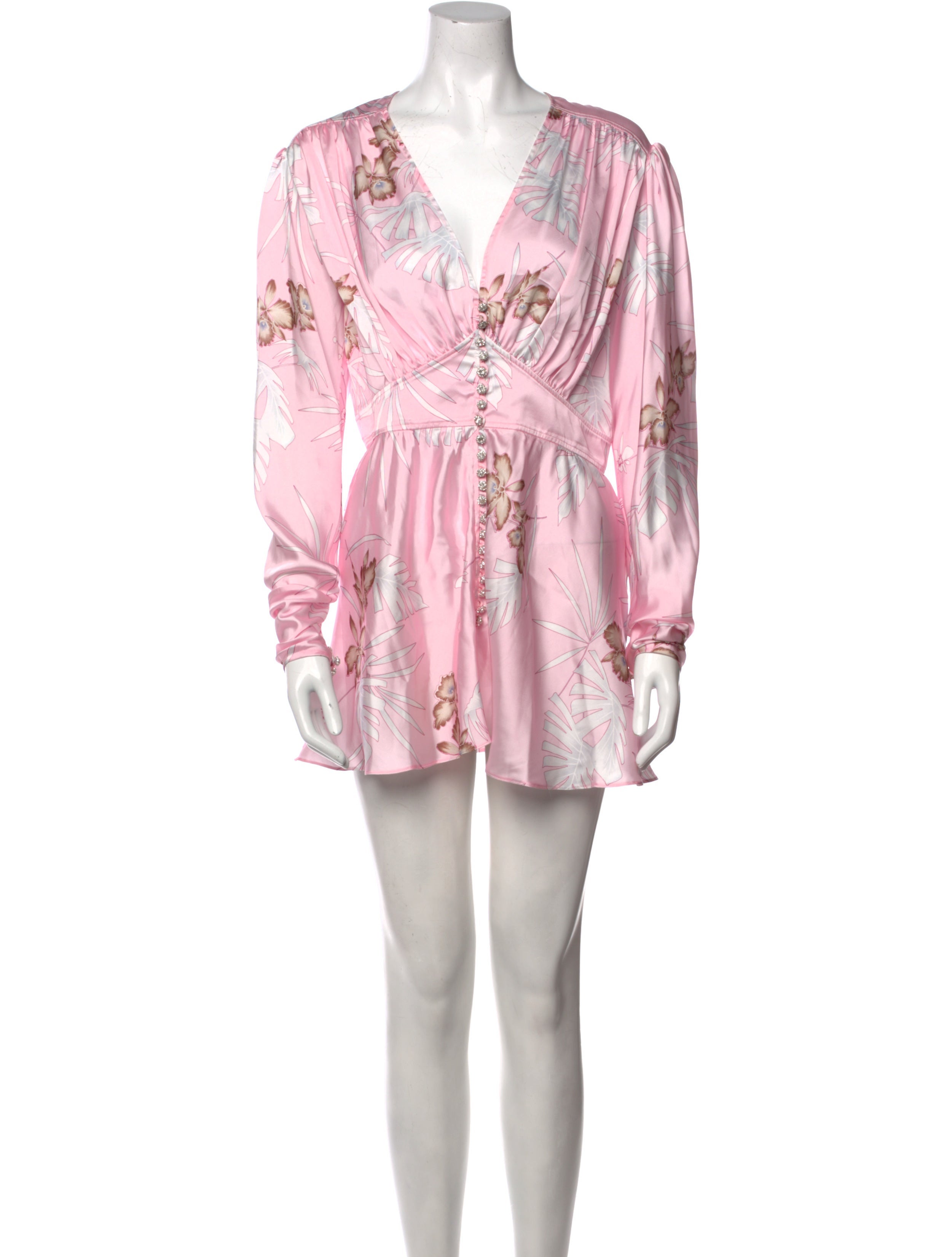 Paco Rabanne Printed V-Neck Tunic - Pink Tops, Clothing - WPC27361 ...
