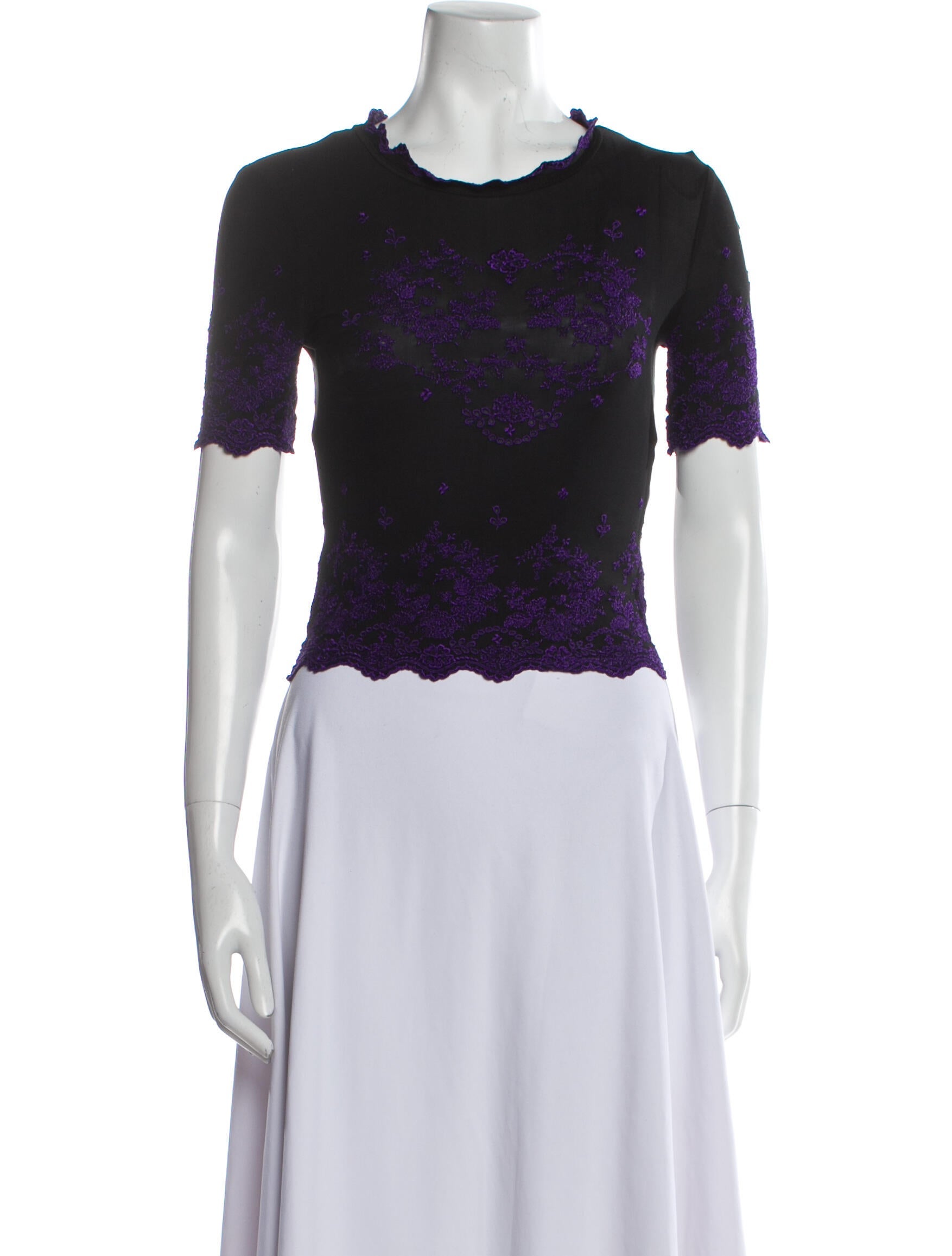 Paco Rabanne Printed Crew Neck Crop Top w/ Tags - Black Tops, Clothing ...