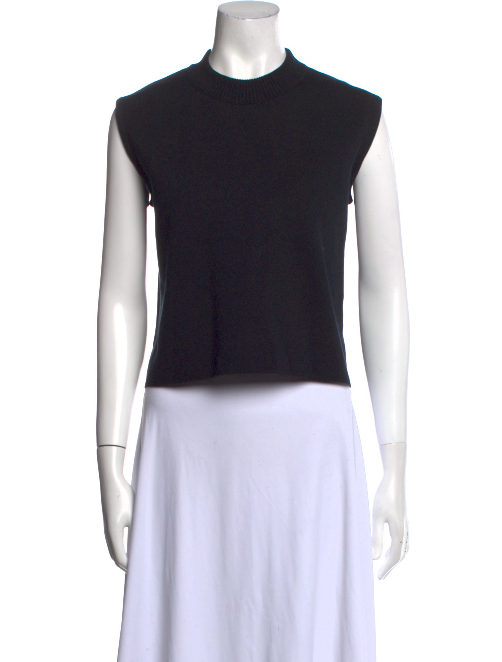 Paco Rabanne Crew Neck Sleeveless Crop Top - Black Tops, Clothing ...