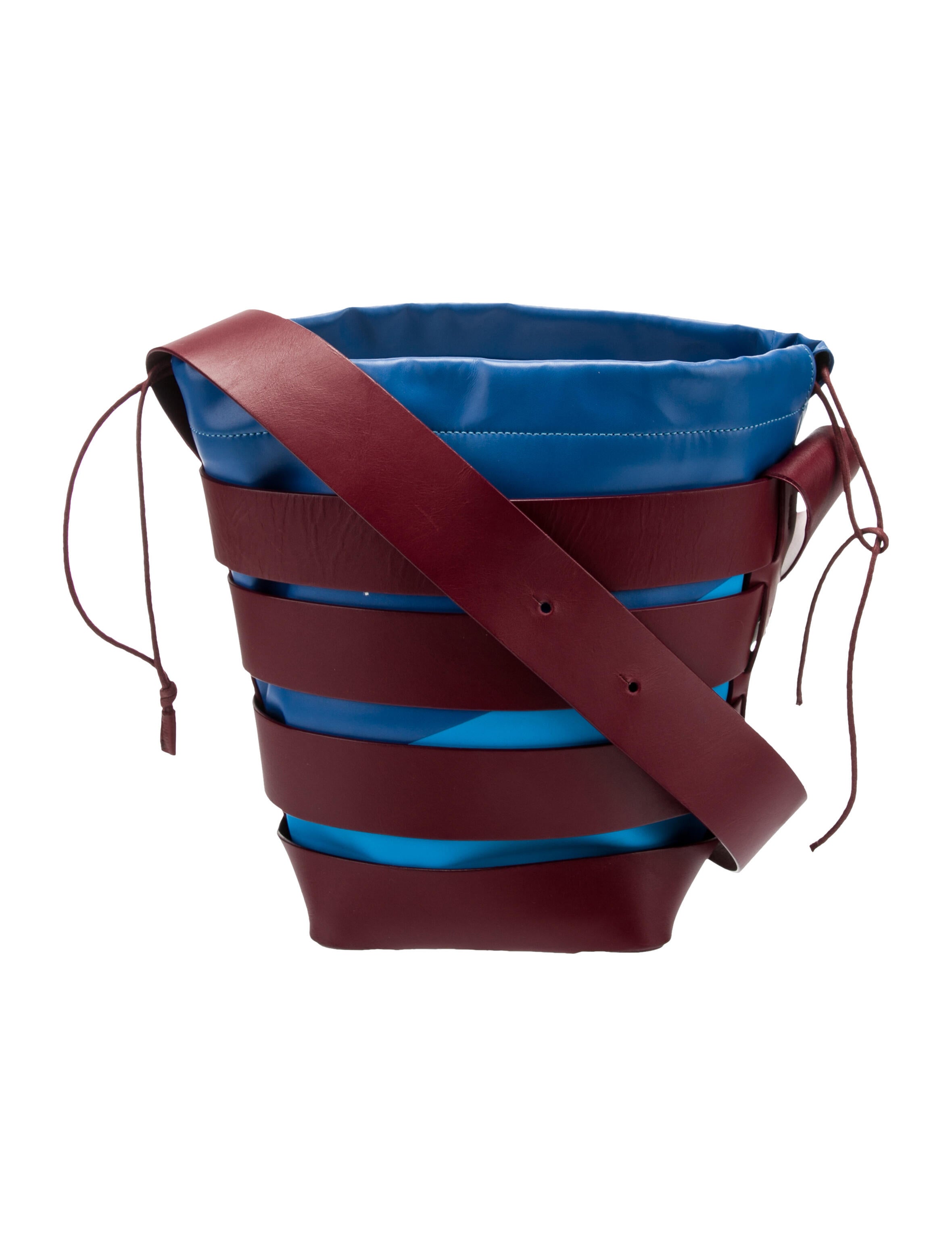 Paco Rabanne Leather Drawstring Shoulder Bag - Burgundy Shoulder Bags ...