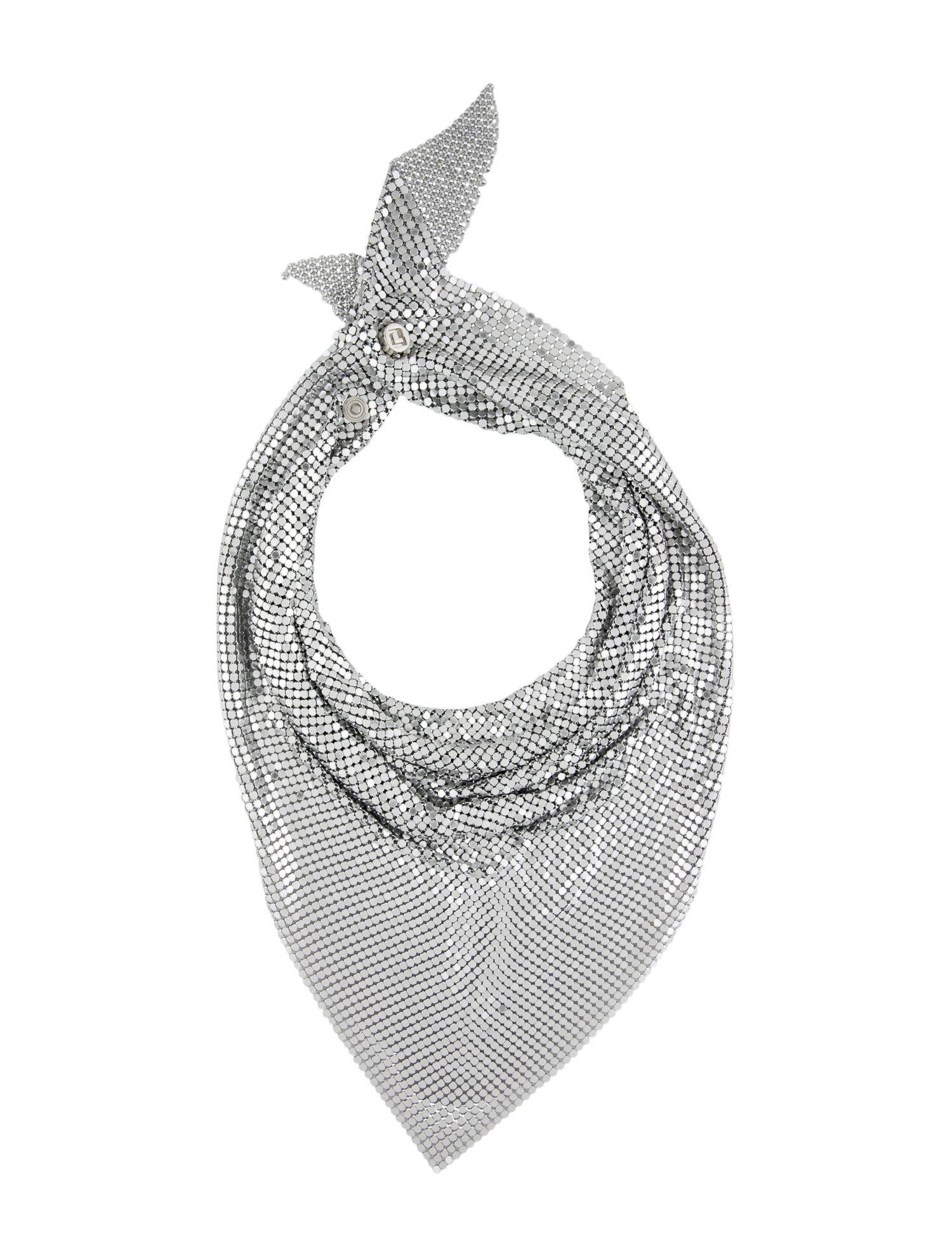 Paco Rabanne Mesh Pixel Scarf Collar Necklace - Silver-Tone Metal ...