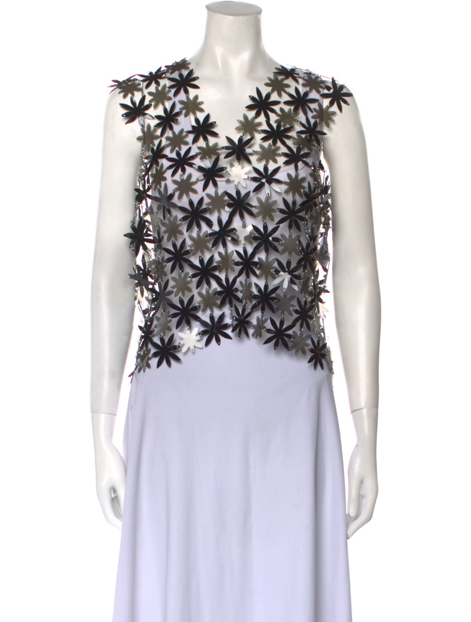 Paco Rabanne 2019 V-Neck Crop Top - Black Tops, Clothing - WPC29040 ...