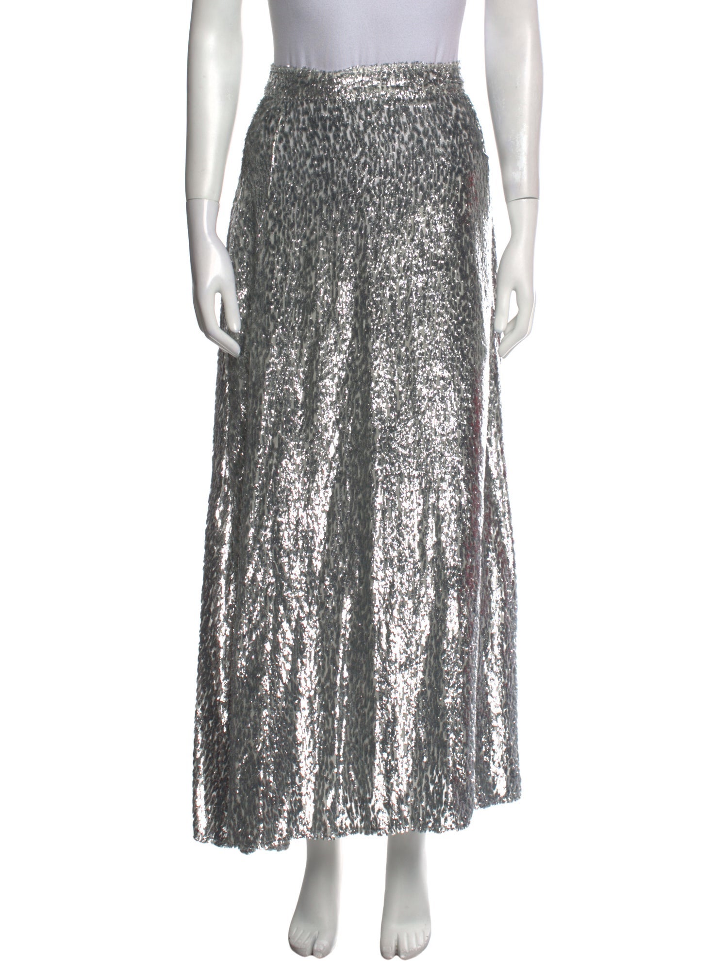 Paco Rabanne Glitter Accents Long Skirt - Silver Skirts, Clothing ...