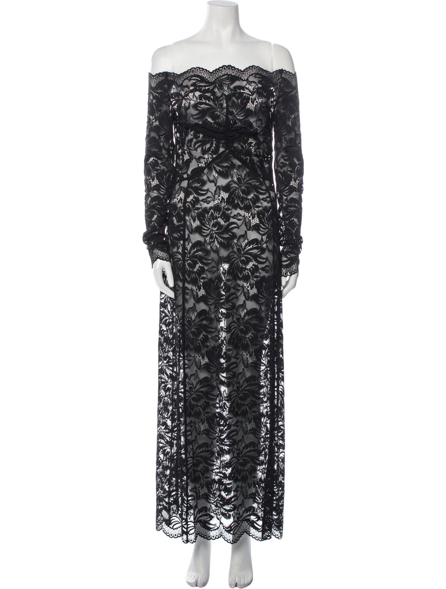 Paco Rabanne Lace Pattern Long Dress w/ Tags - Black Dresses, Clothing ...