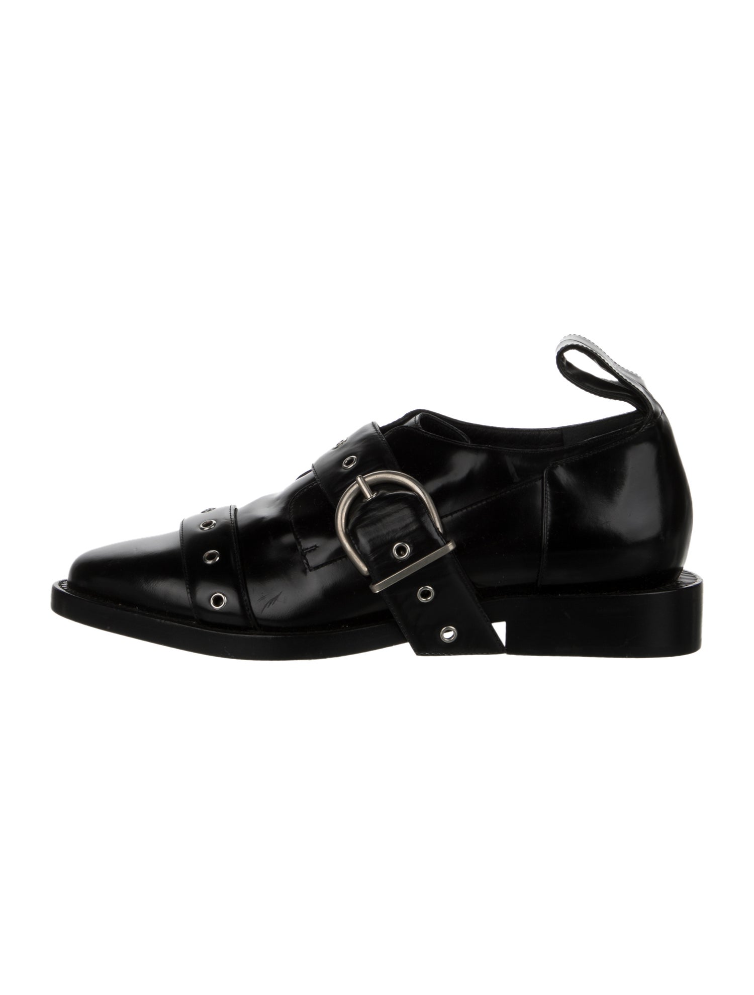 Paco Rabanne Leather Monk Straps - Black Monk Straps, Shoes - WPC31093 ...