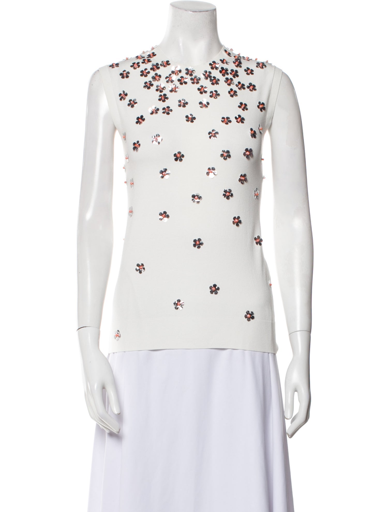 Paco Rabanne Crew Neck Sleeveless Top - White Tops, Clothing - WPC31485 ...