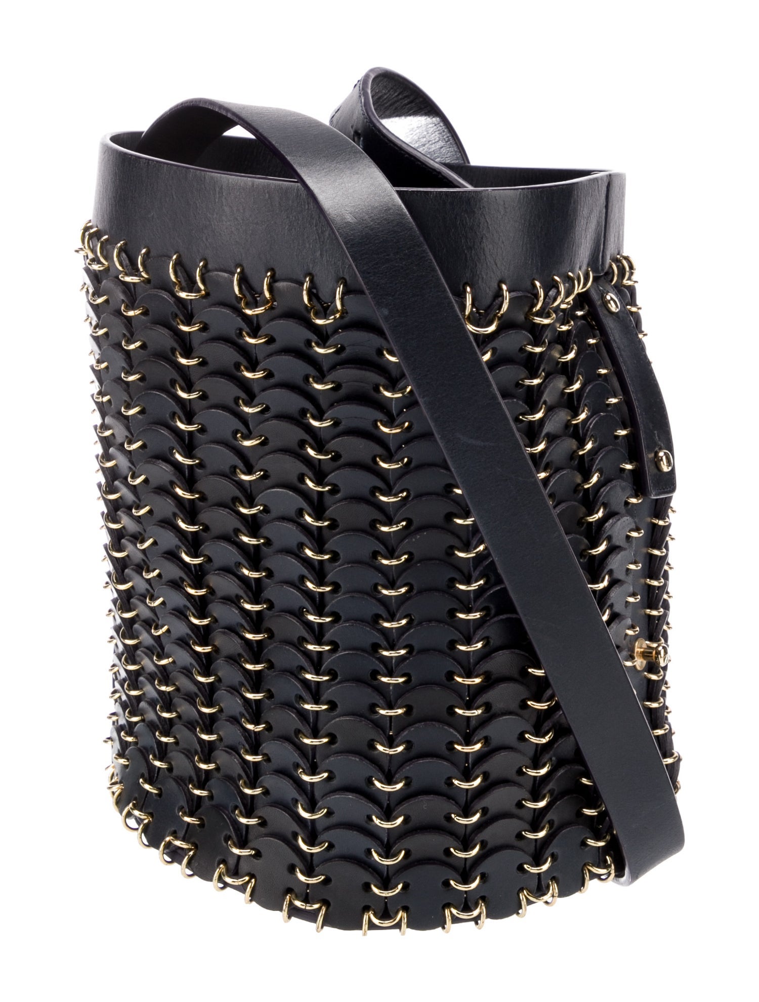 Paco Rabanne Leather Bucket Bag - Blue Bucket Bags, Handbags - WPC32276 ...