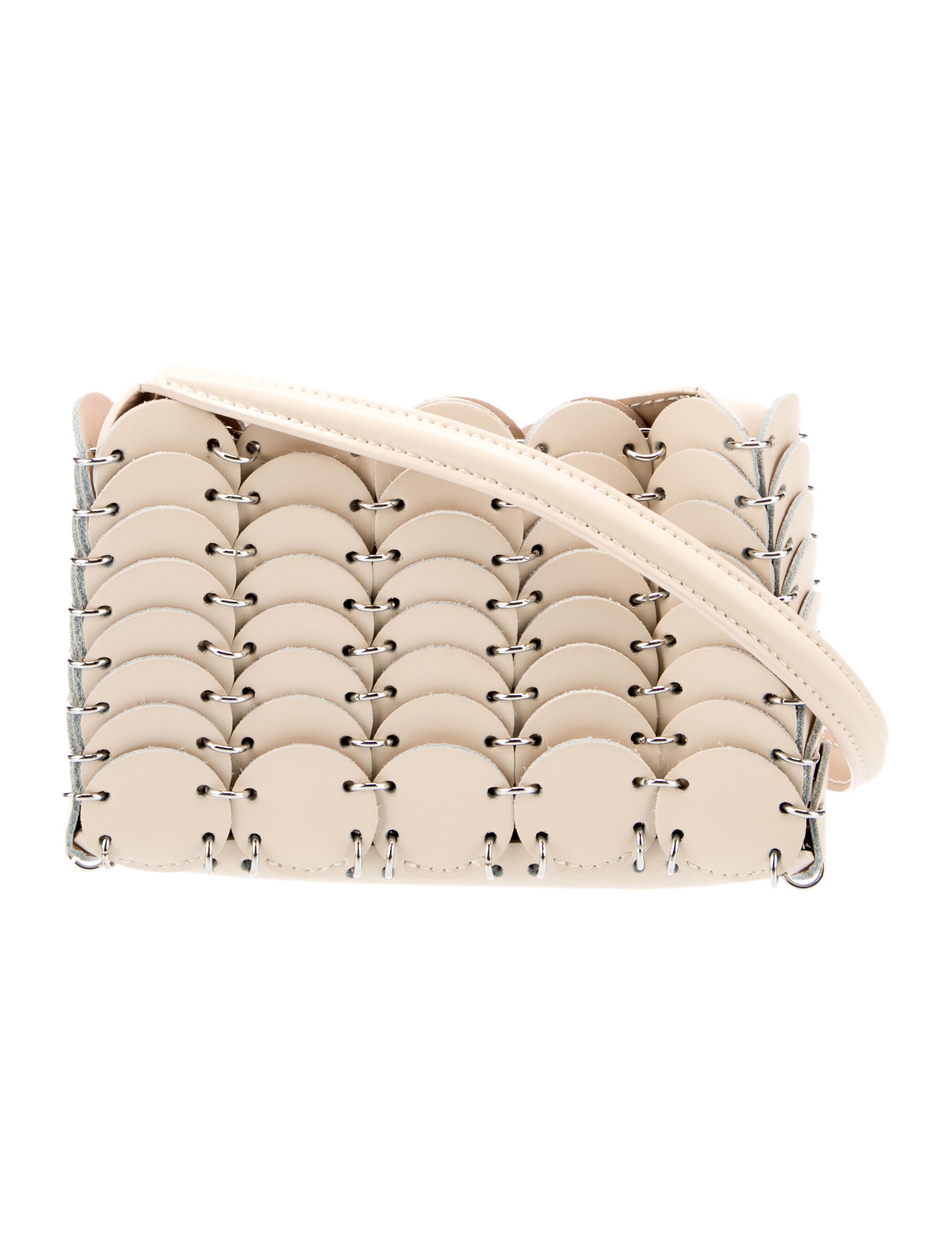Paco Rabanne Leather Messenger Bag - Neutrals Crossbody Bags, Handbags ...