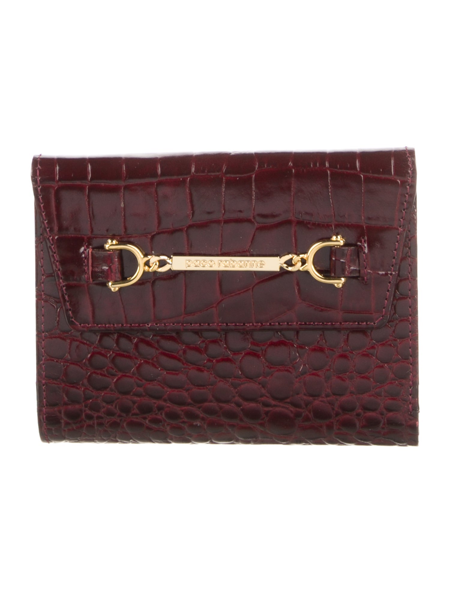 Paco Rabanne Crocodile Coin Pouch - Burgundy Wallets, Accessories ...