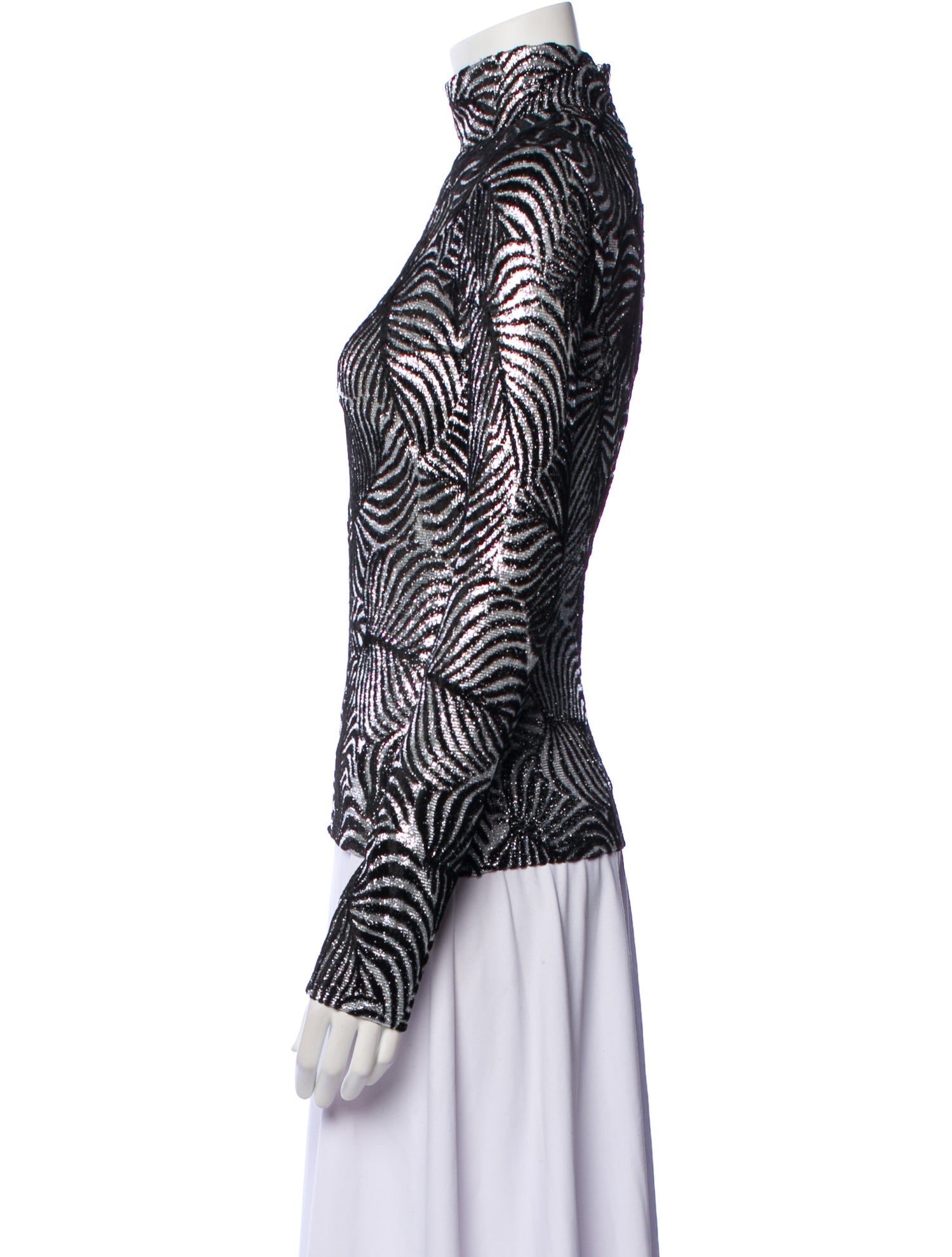 Isabel Marant Animal Print Turtleneck Top - Black Tops, Clothing ...