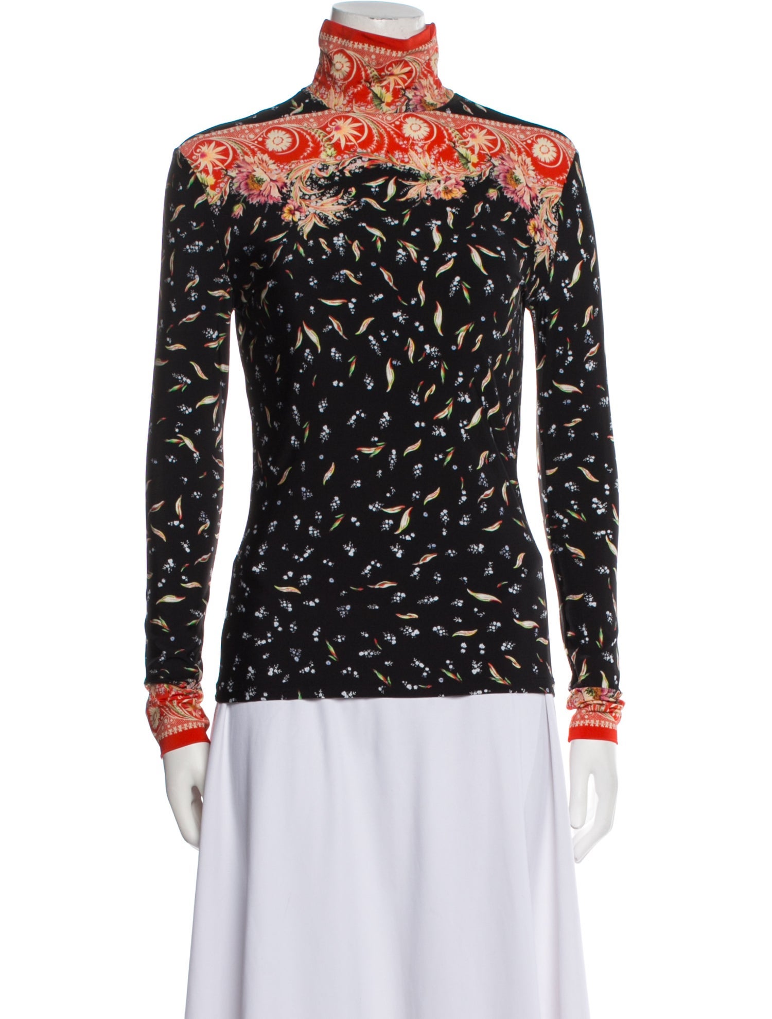 Paco Rabanne Printed Turtleneck Top - Black Tops, Clothing - WPC32821 ...