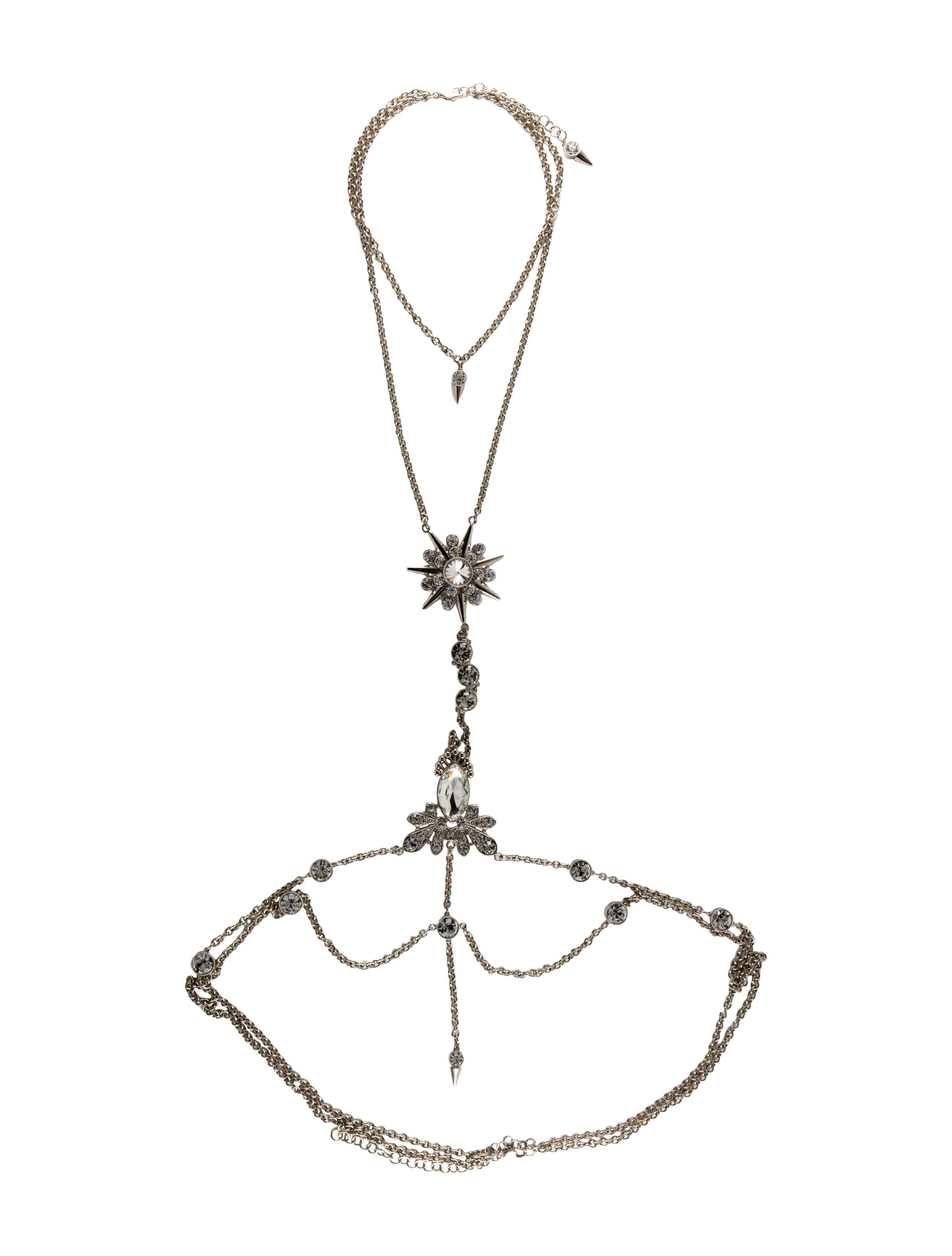 Paco Rabanne Crystal Body Chain - Silver-Tone Metal Body Chain, Body ...