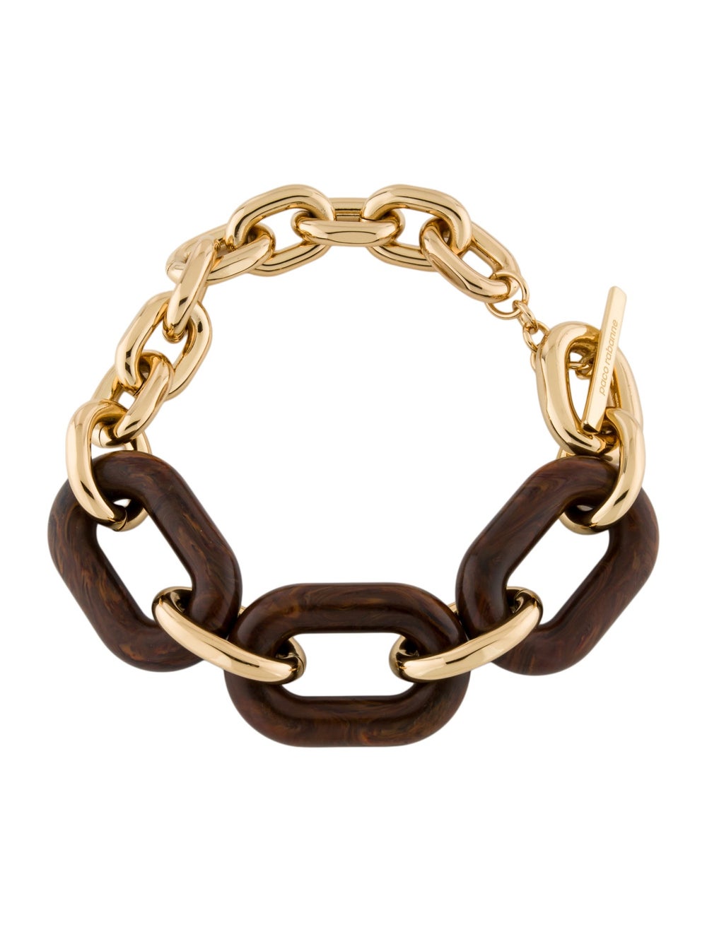 Paco Rabanne Gold-Tone Metal & Brass Acrylic - Gem