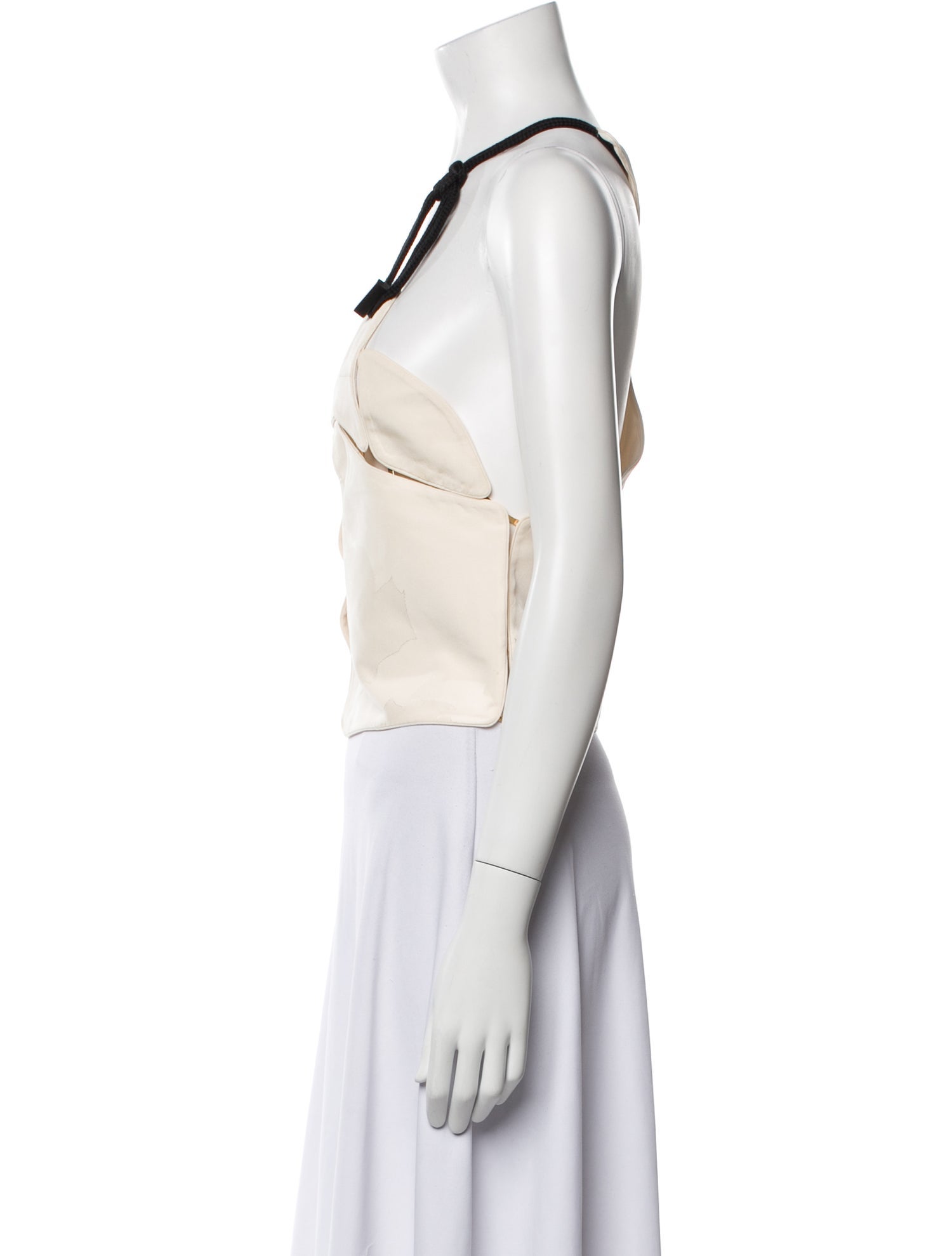 Paco Rabanne Silk Square Neckline Crop Top - Black Tops, Clothing ...