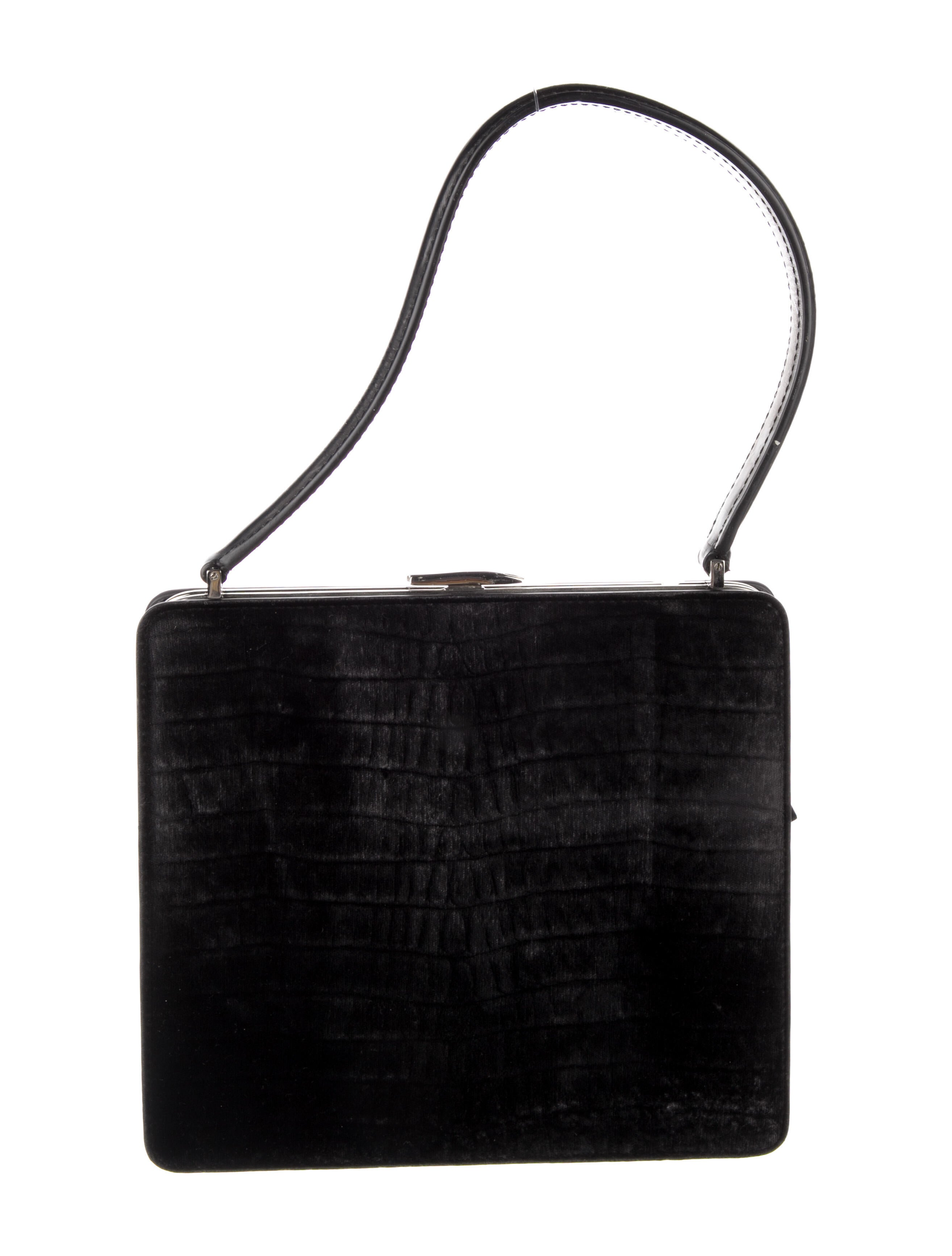 Perrin Embossed Velvet Shoulder Bag - Grey Handle Bags, Handbags ...