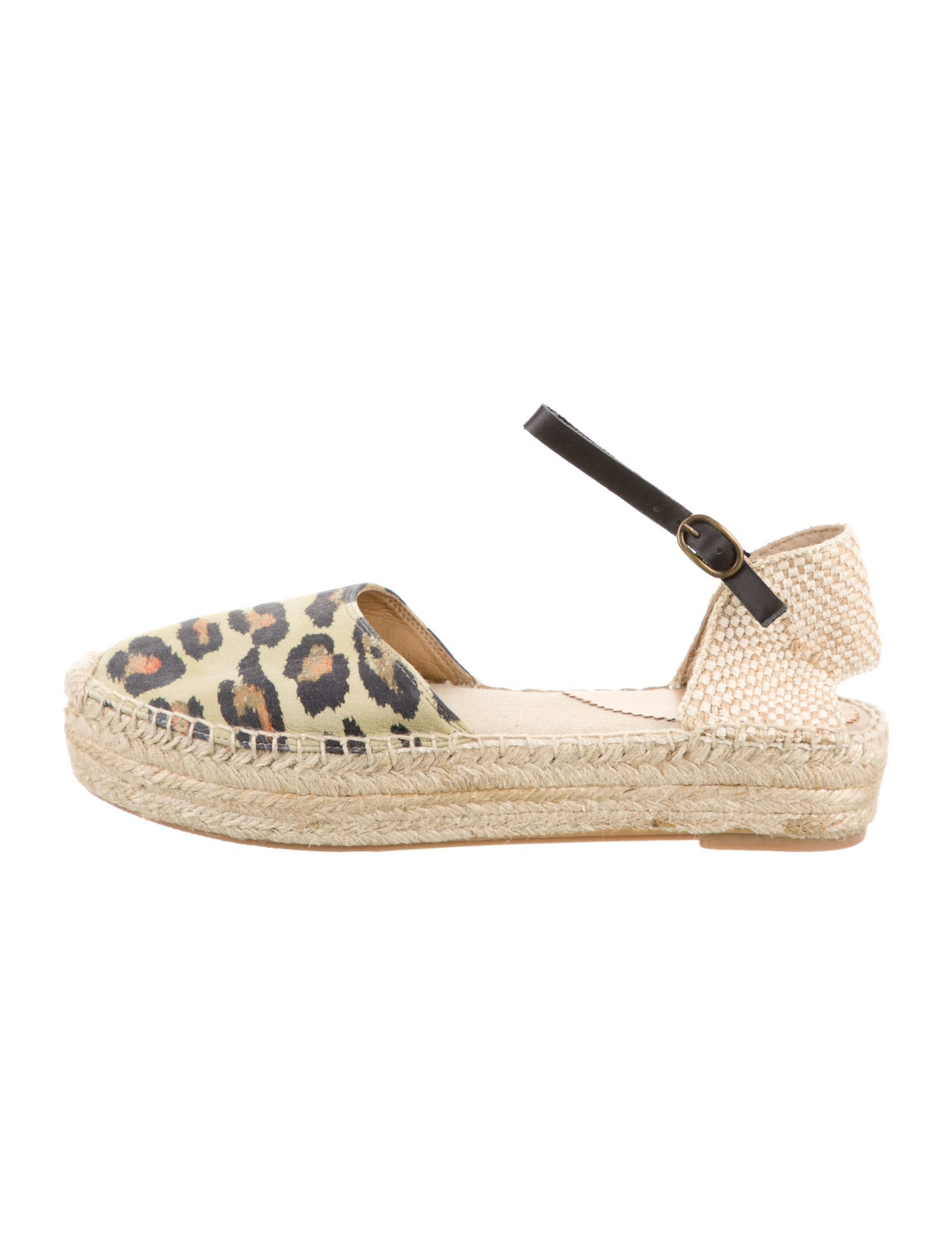 Penelope Chilvers Suede Animal Print Espadrilles - Green Flats, Shoes ...