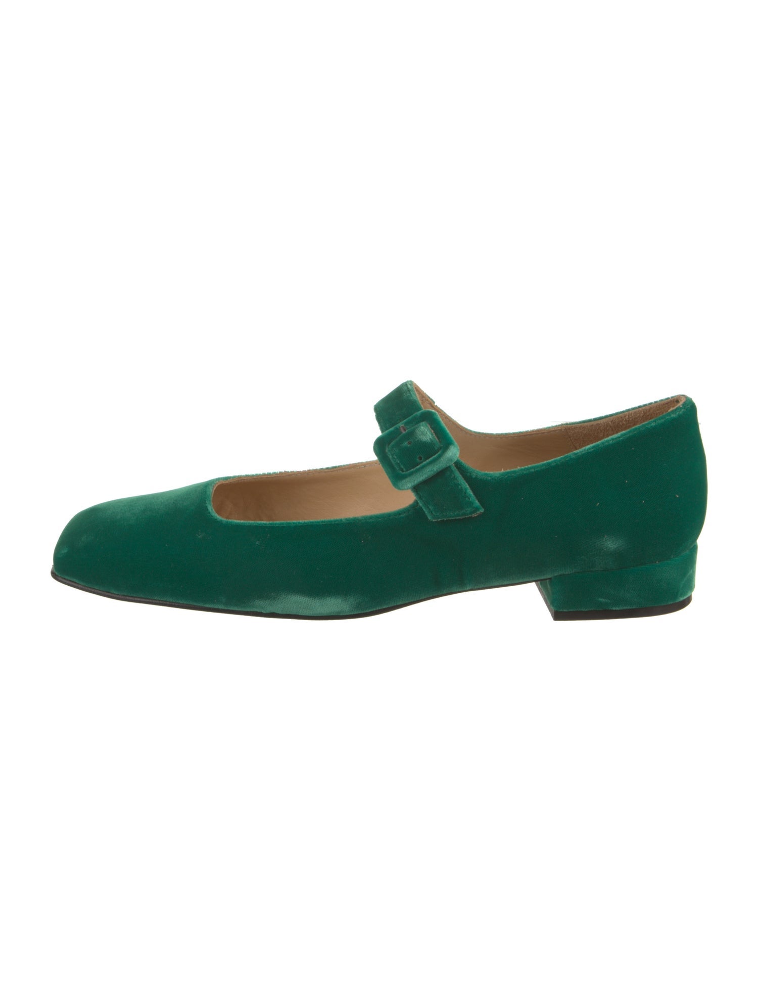 Penelope Chilvers Velvet Mary Jane Flats - Green Flats, Shoes ...