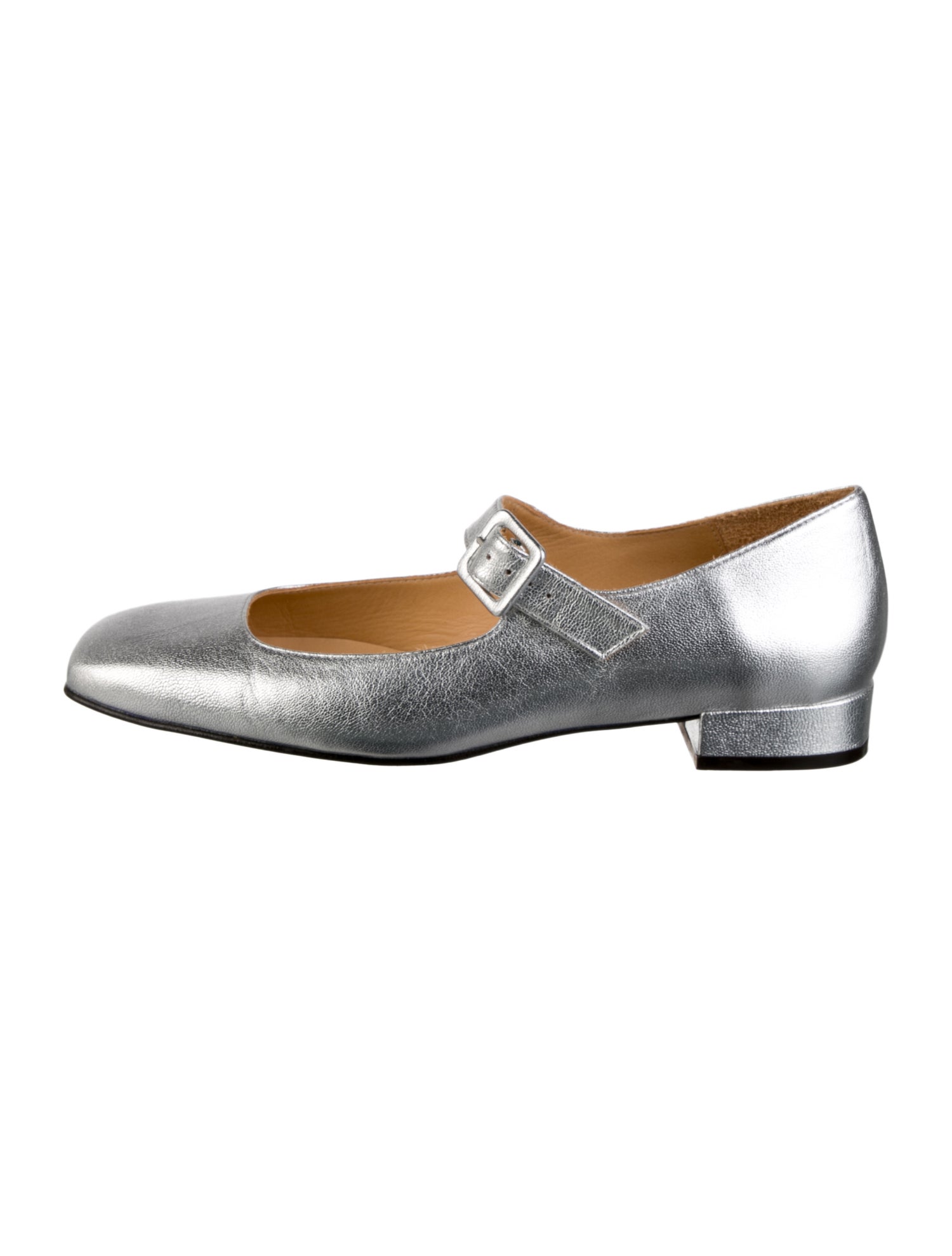 Penelope Chilvers Leather Mary Jane Flats w/ Tags - Metallic Flats ...