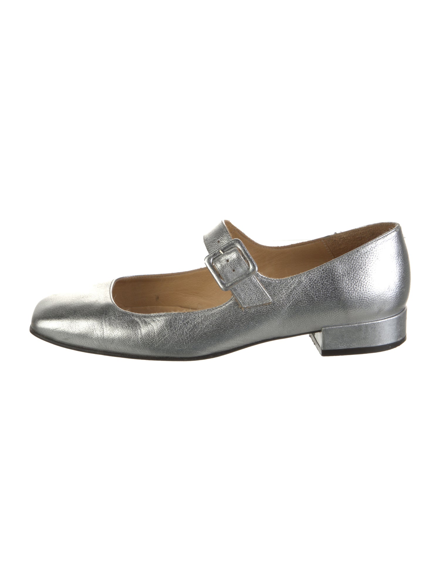 Penelope Chilvers Leather Mary Jane Flats - Metallic Flats, Shoes ...