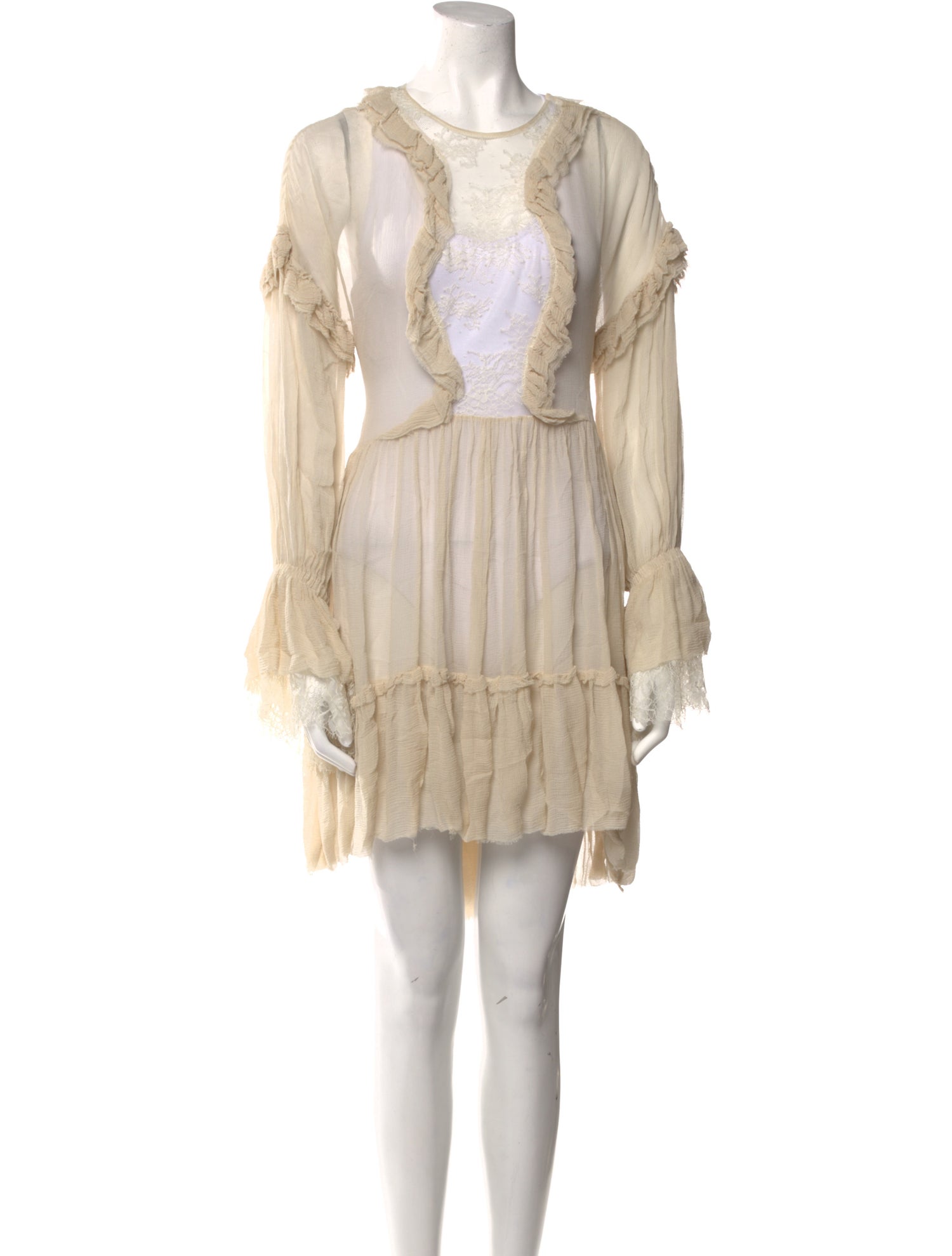 Philosophy di Lorenzo Serafini Scoop Neck Mini Dress - Neutrals Dresses ...