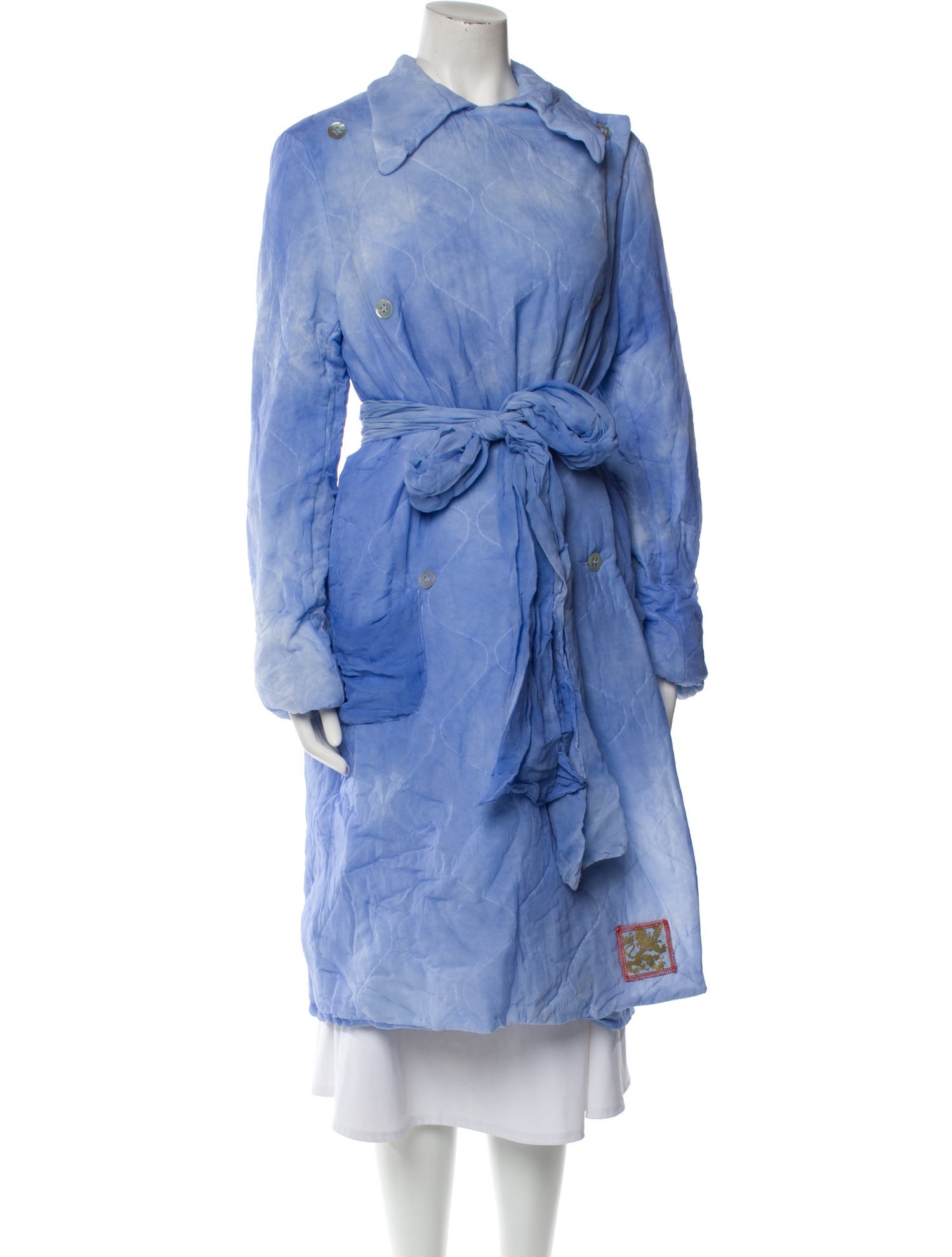 The People Of The Labyrinths Silk Graphic Print Coat - Black Coats ...