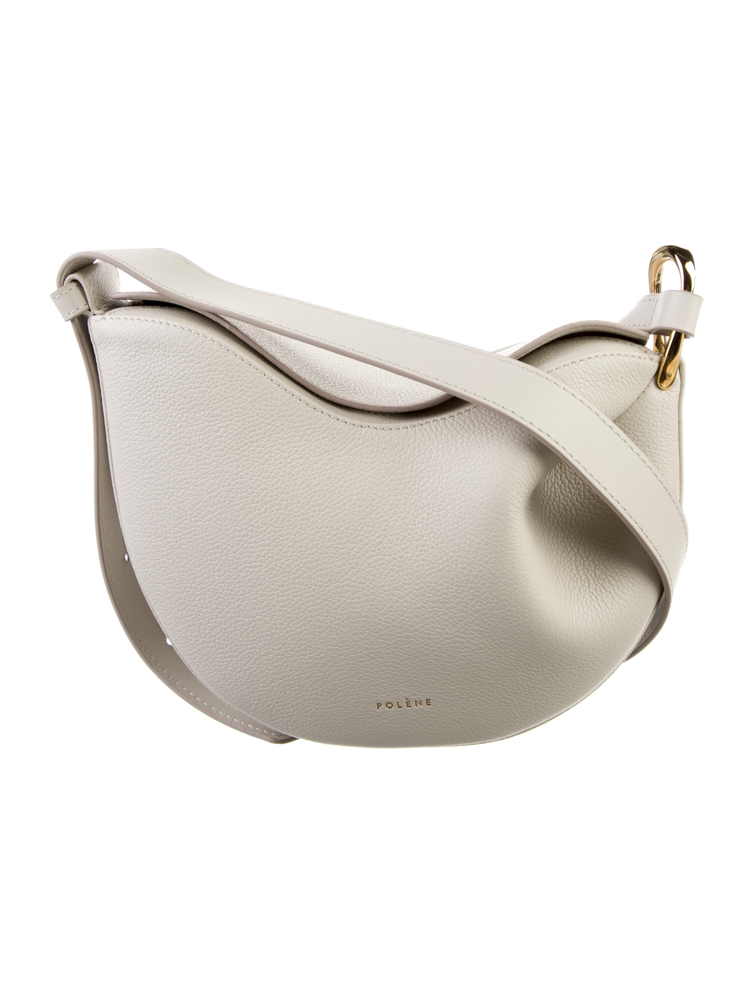 Polène Leather Shoulder Bag - Neutrals Shoulder Bags, Handbags ...