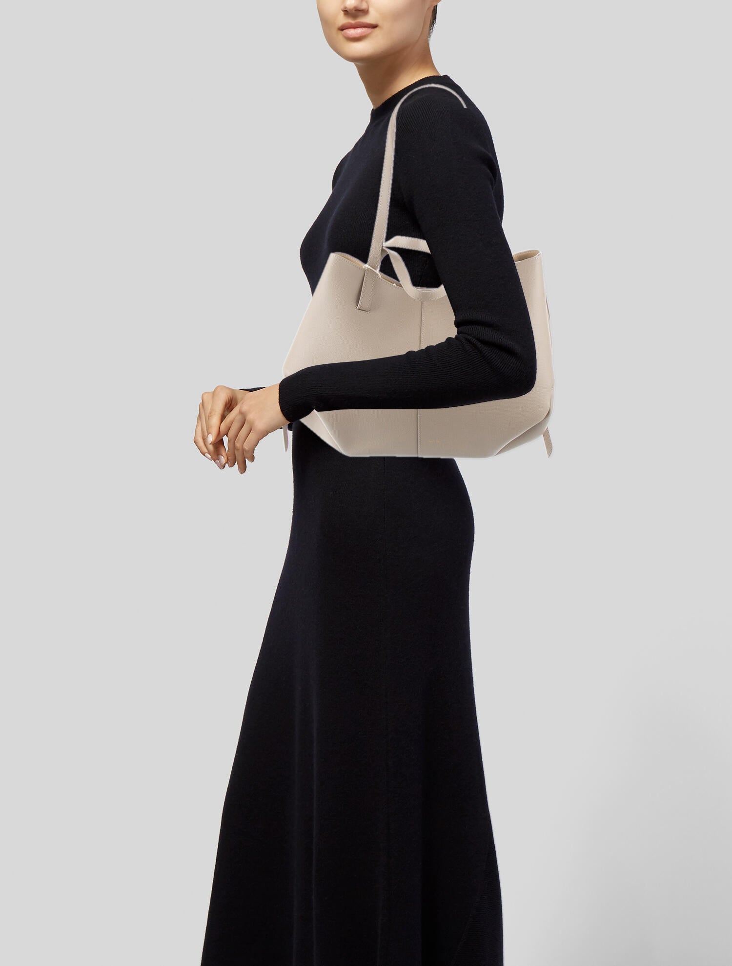 Polène Leather Shoulder Bag - Grey Shoulder Bags, Handbags - WPLNE20751 ...