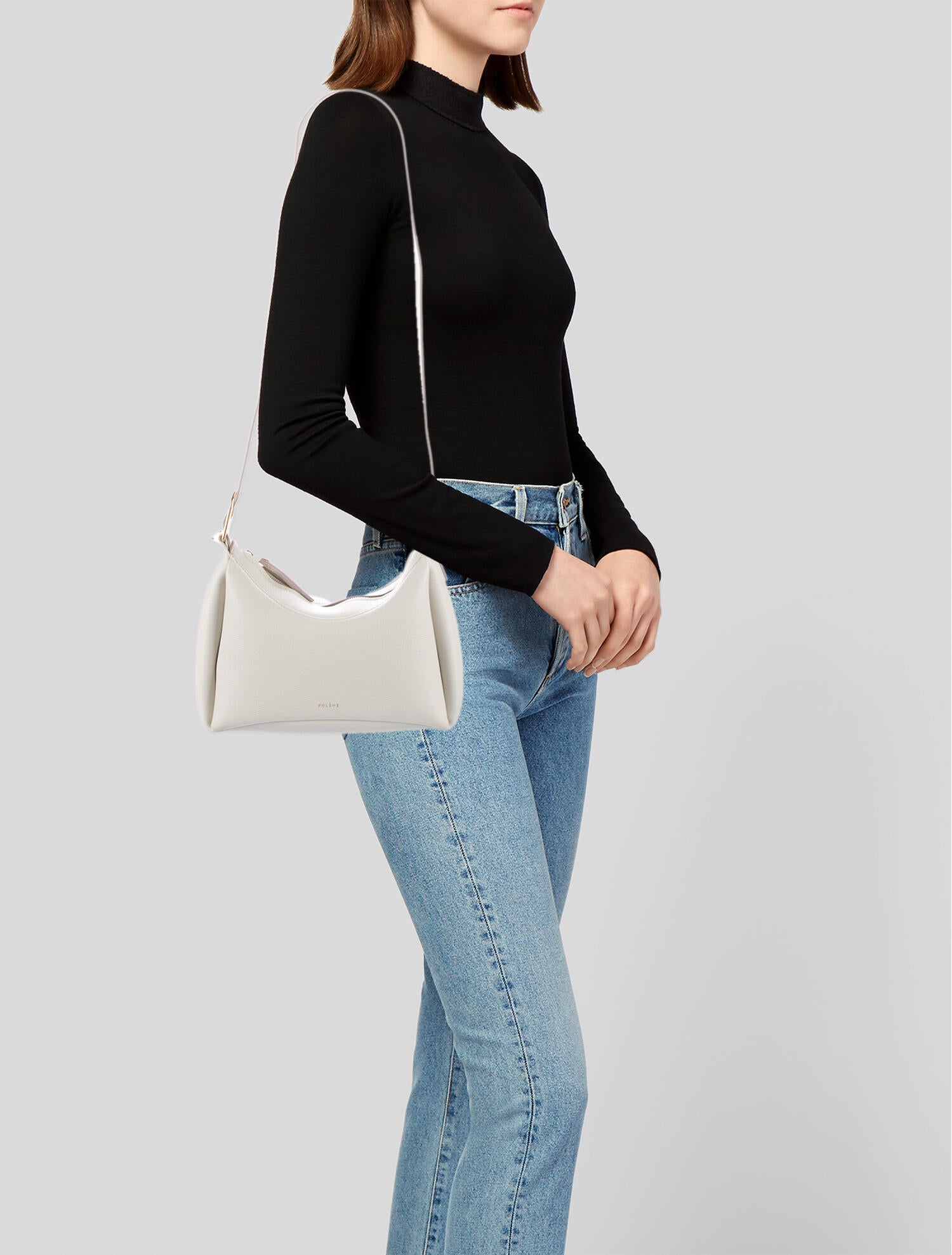 Polène Leather Shoulder Bag - White Shoulder Bags, Handbags ...