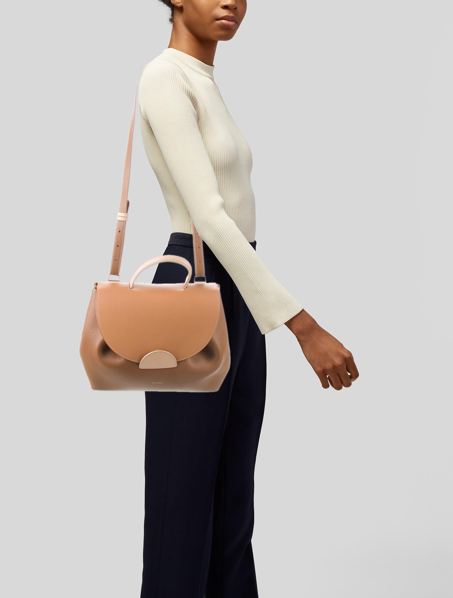 Polène Leather Flap Handle Bag - Brown Handle Bags, Handbags ...