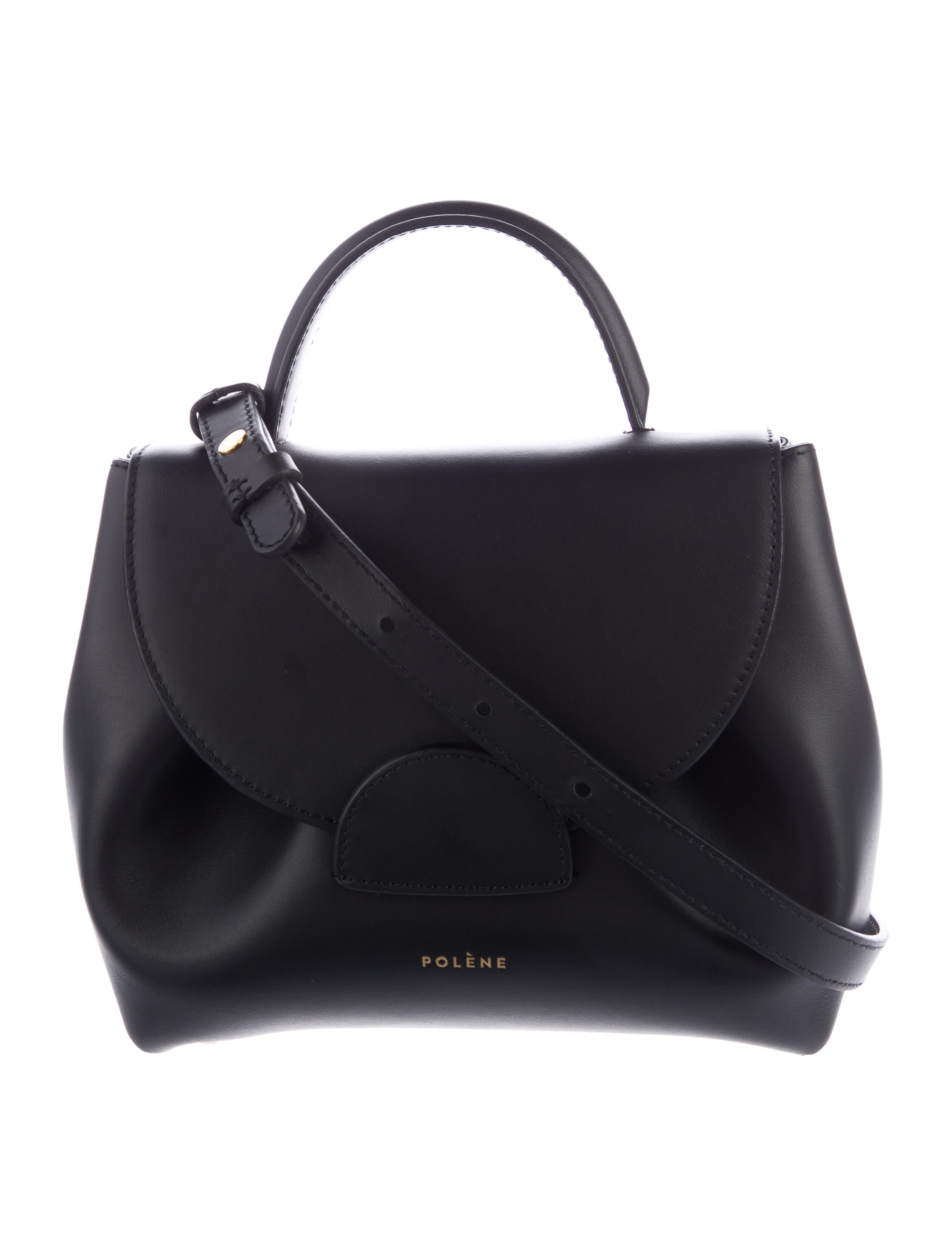 Polène Smooth Leather Handle Bag - Black Handle Bags, Handbags ...