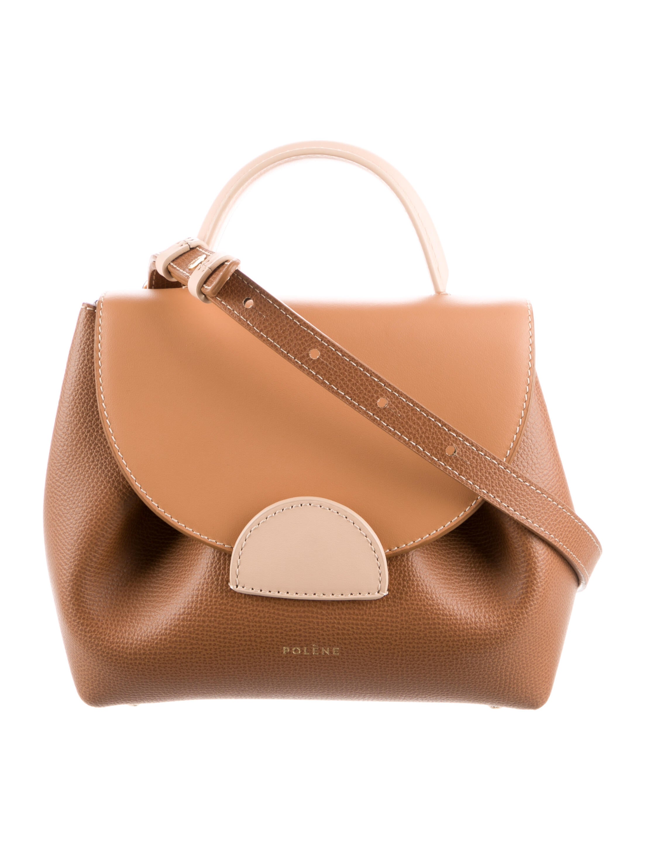 Polène Leather Crossbody Bag - Brown Crossbody Bags, Handbags ...
