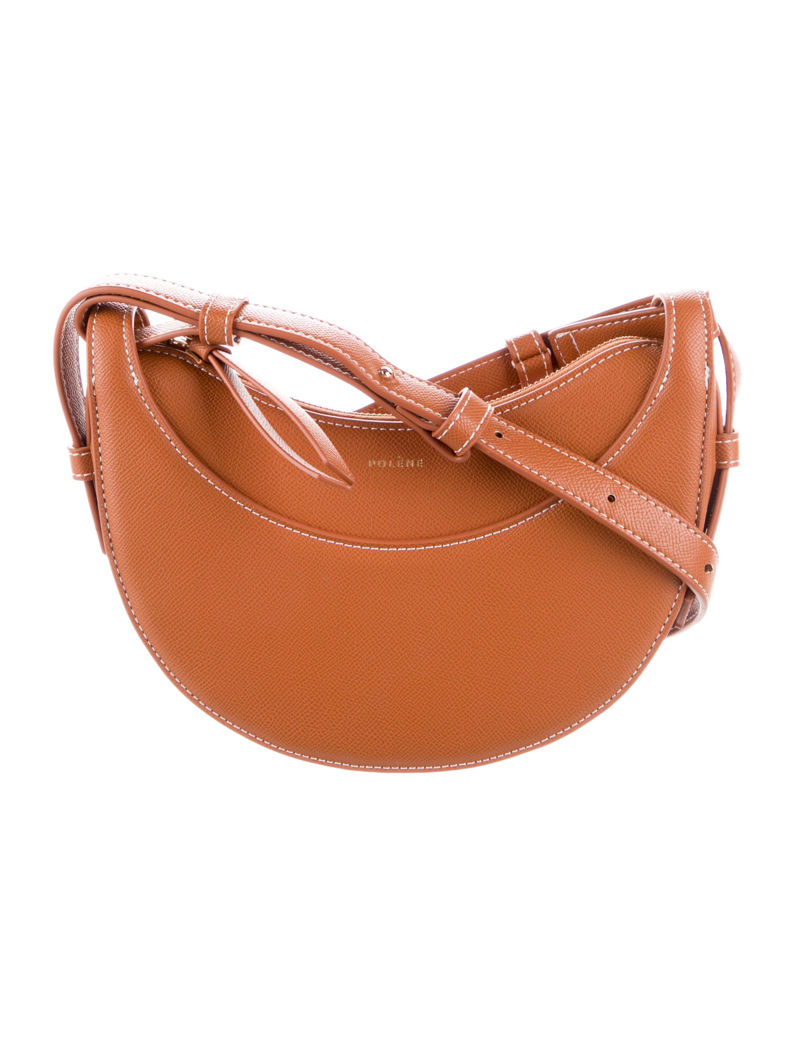 Polène Leather Shoulder Bag - Brown Shoulder Bags, Handbags ...