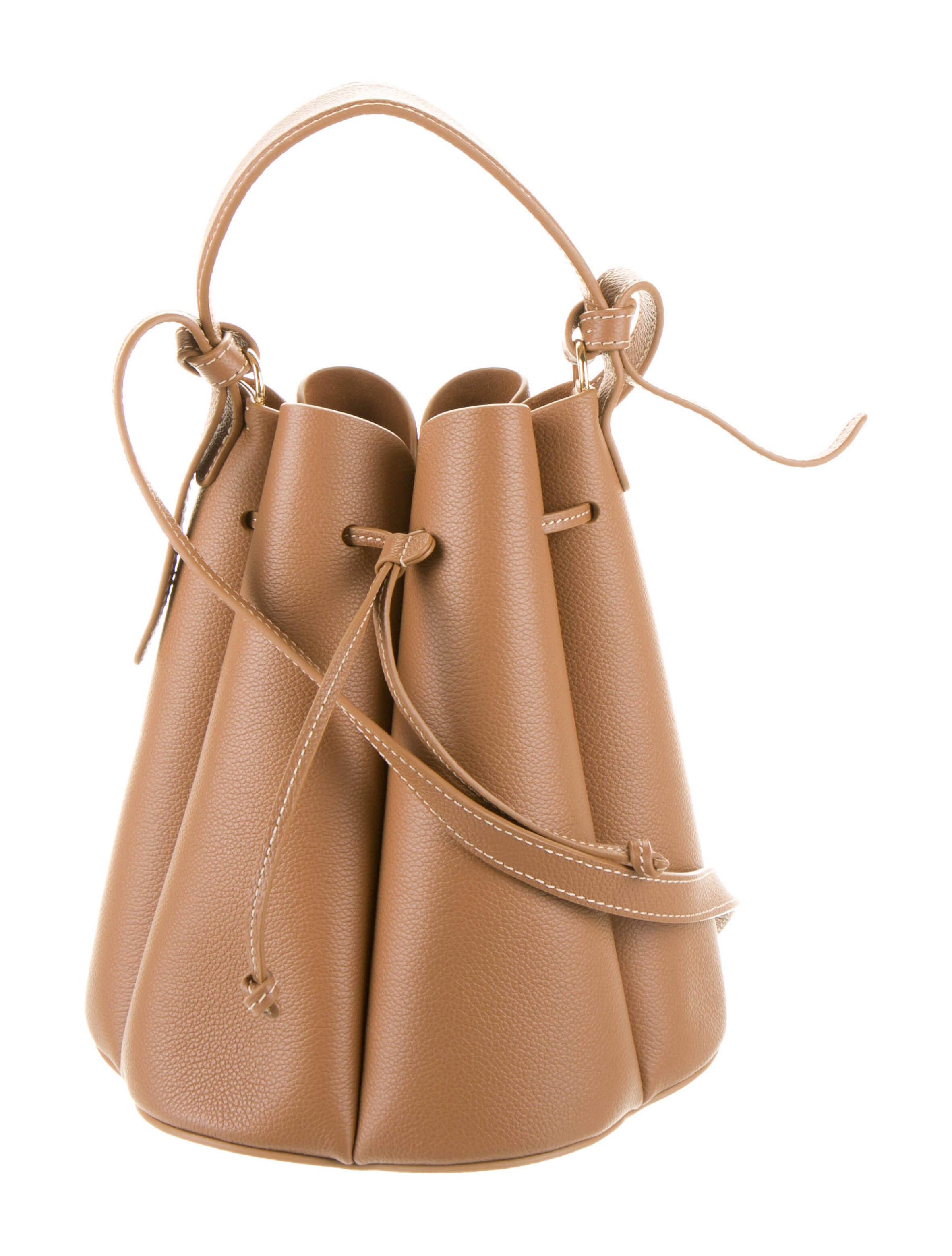 Polène Leather Bucket Bag - Brown Bucket Bags, Handbags - WPLNE21208 ...